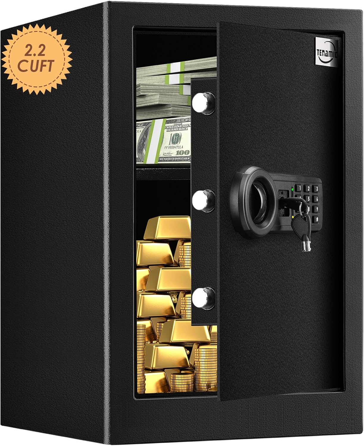 Tenamic Safe Box 2.2 Cuft Fireproof Waterproof Home Safe, Keypad Large ...