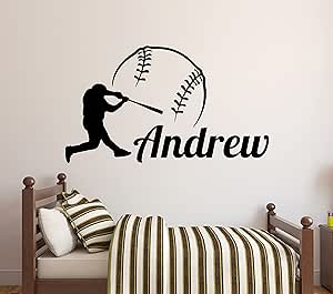 Amazon.com: Decalzone Inc Custom Name Baseball Wall Decal ...