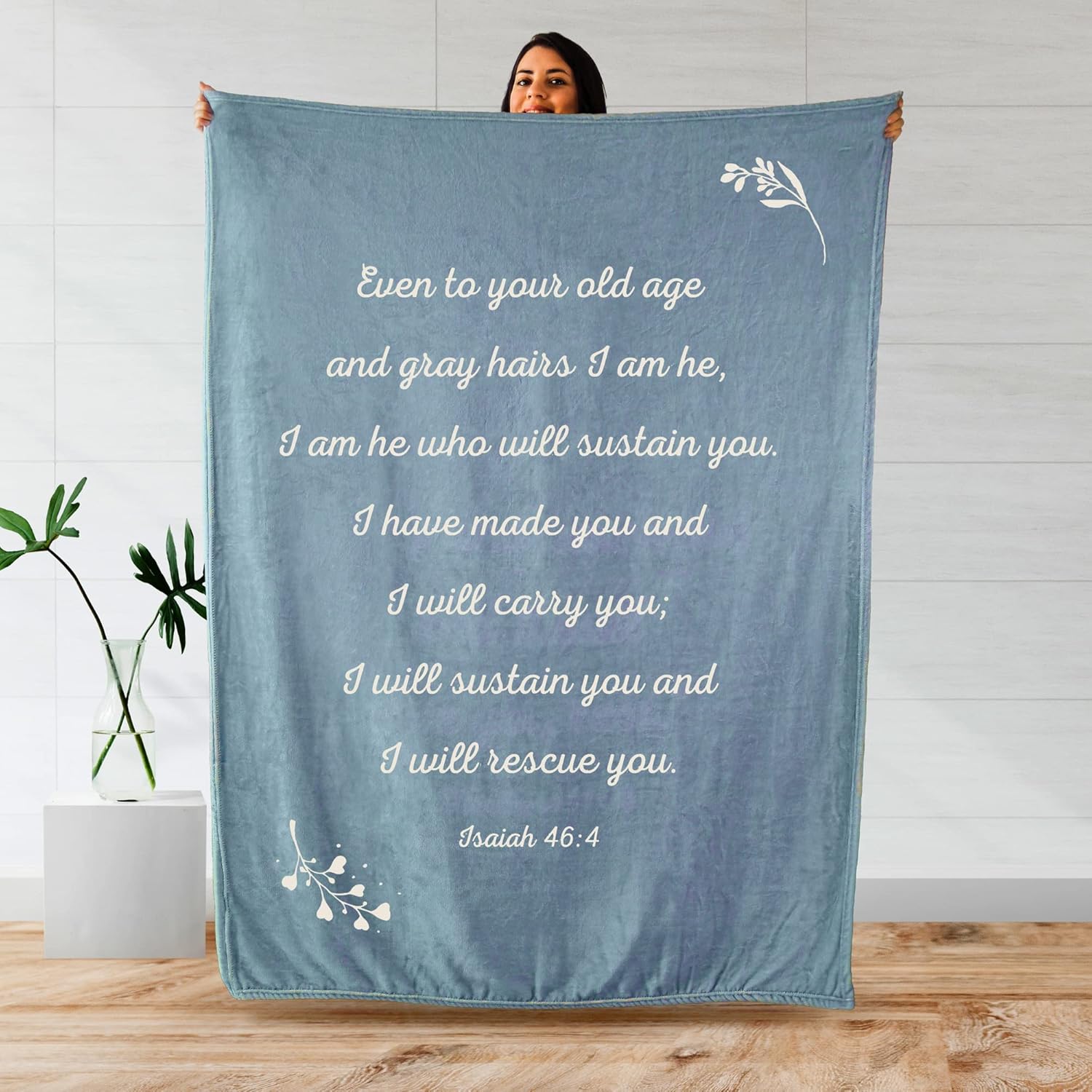 Amazon.com: Scripture Blanket with Bible Verse from Isaiah 46:4 ...