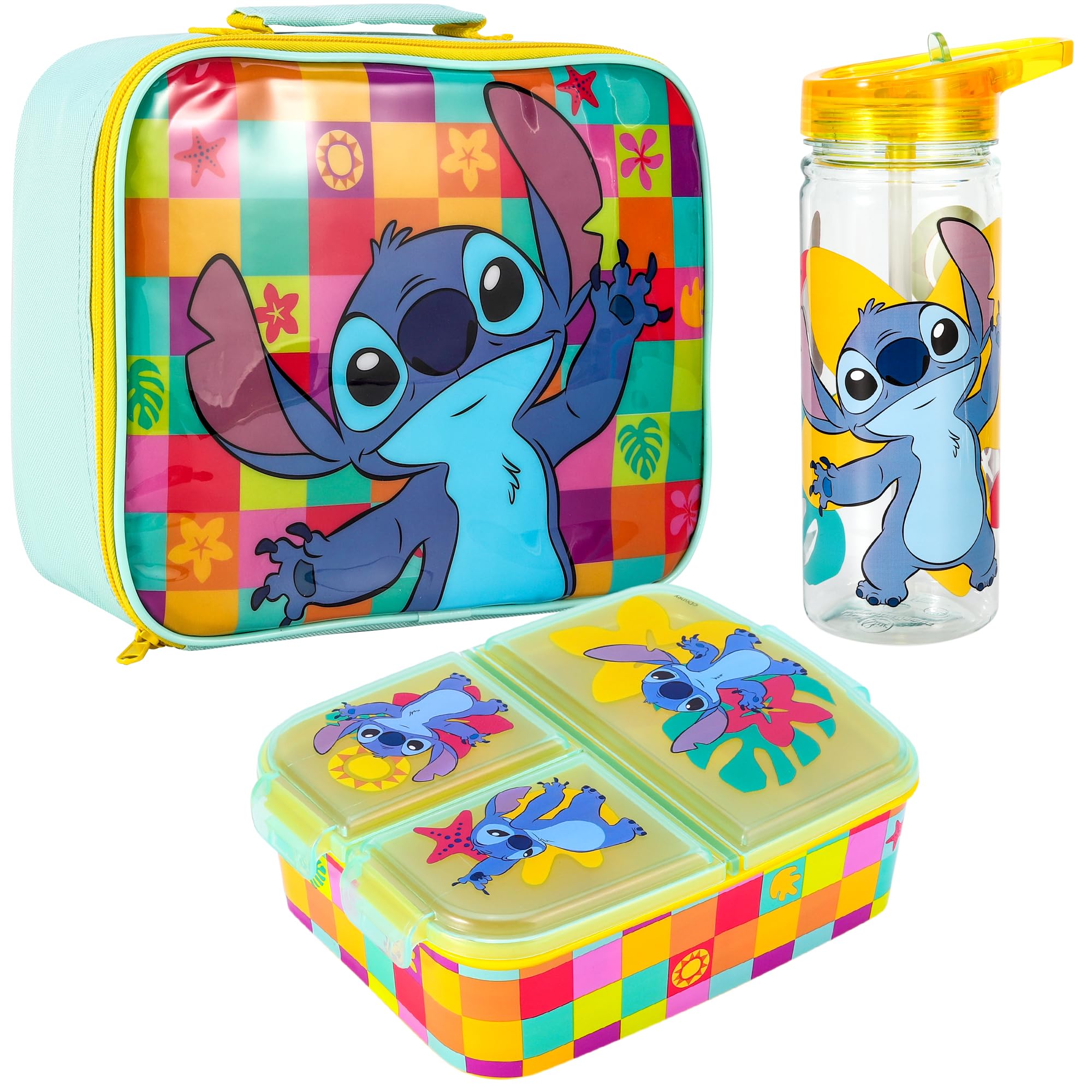 Zawadi Global Stitch Kids Childrens Lunch Box Set – Insulated Lunch Bag ...