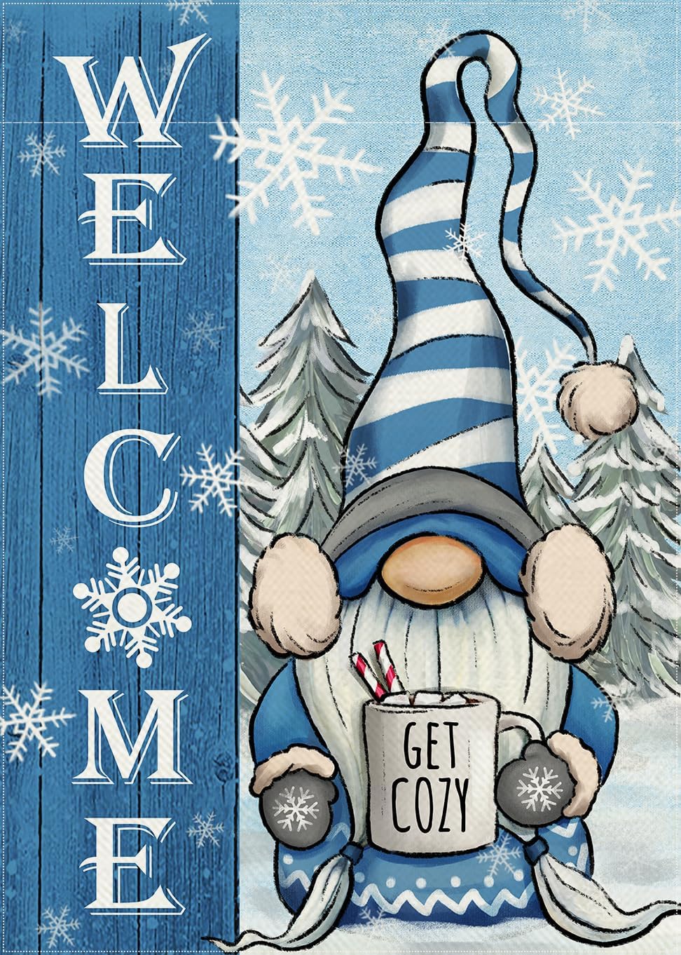 Amazon.com : Covido Welcome Winter Gnome Decorative Garden Flag ...
