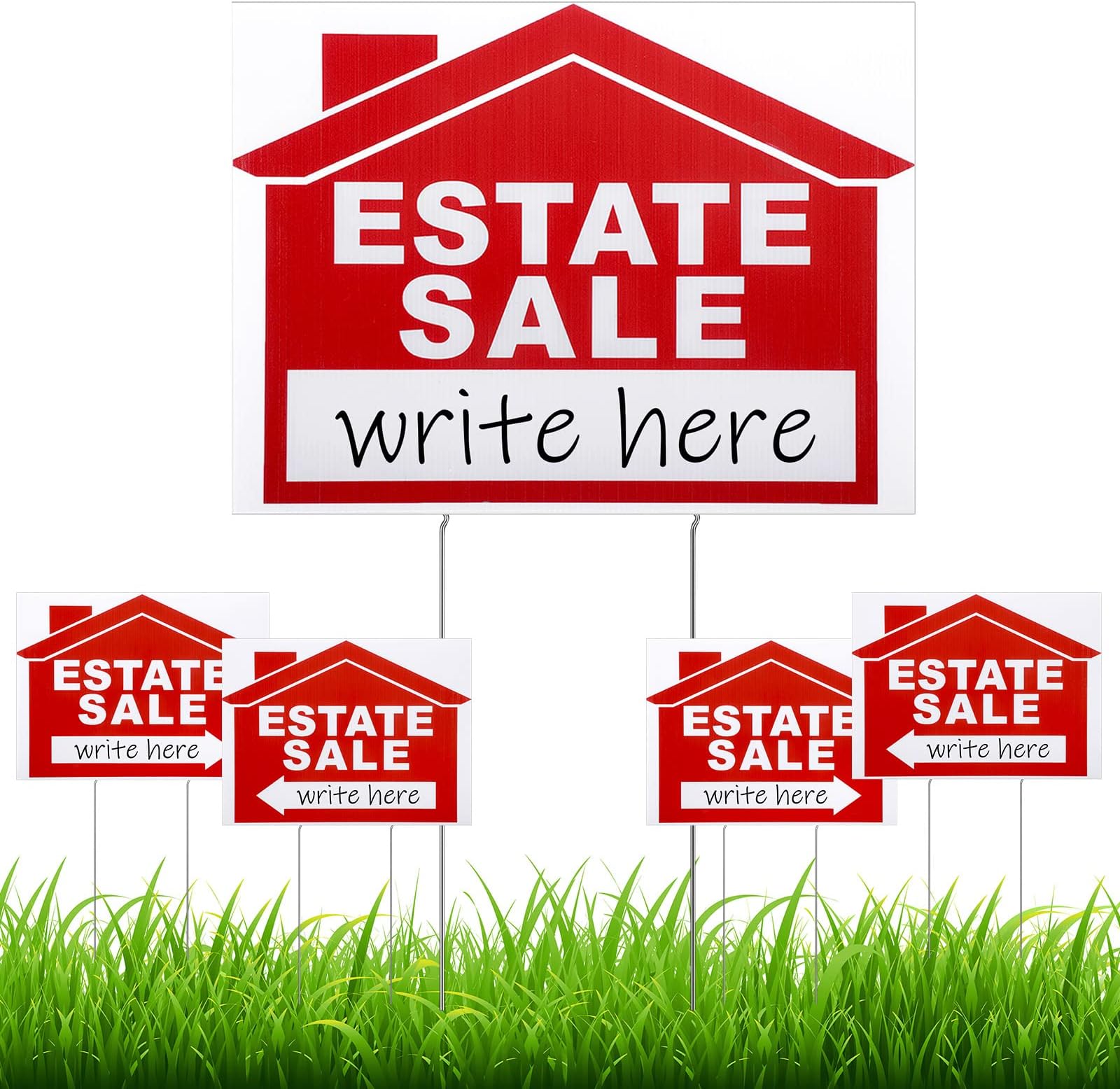 Amazon.com: Queekay 5 Pack Estate Sale Signs Set with Stakes 12 x 16 ...