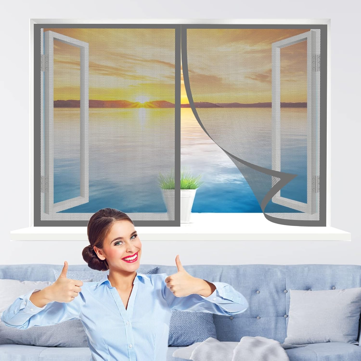 Magnetic Window Mosquito Net, 75 x 125 cm, Magnetic Window Insect ...