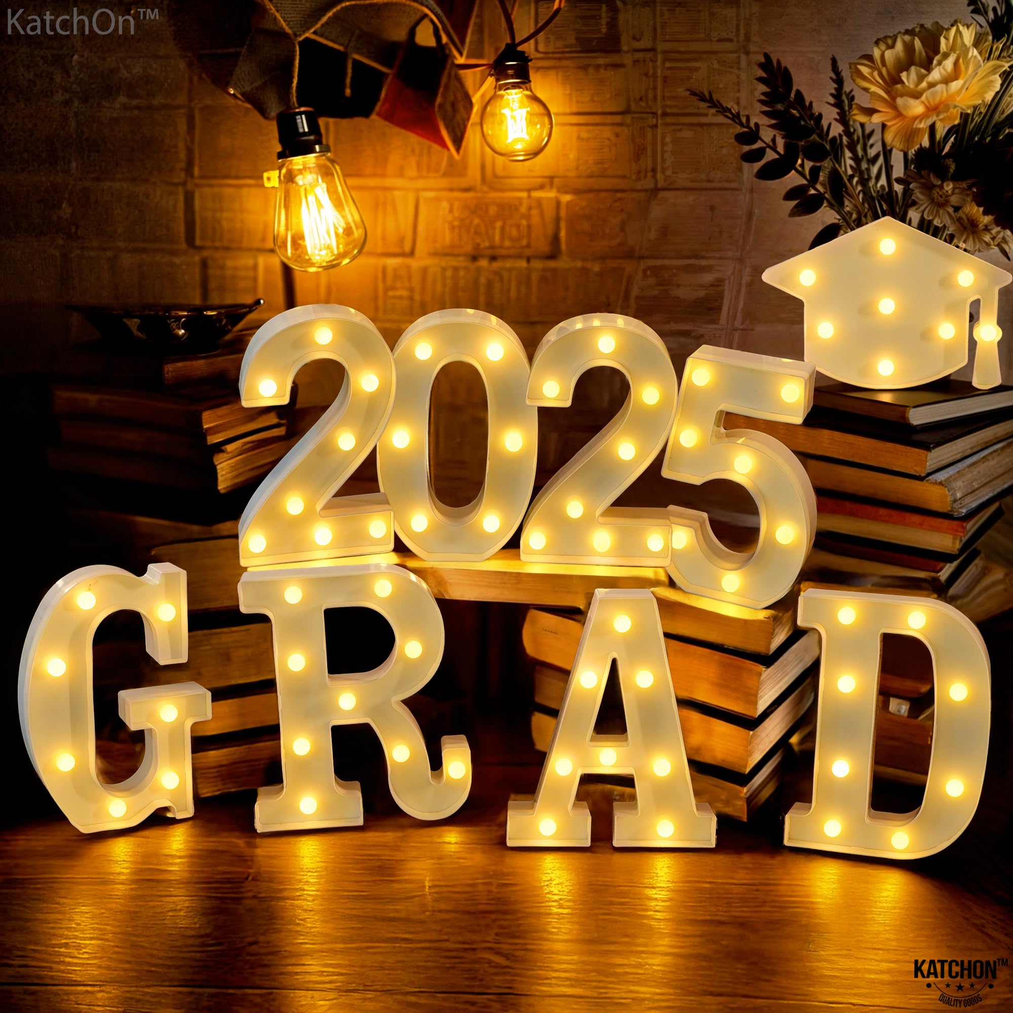Snapklik.com : White Light Up 2025 Grad Sign - 8.5 Inch 2025 Light Up ...