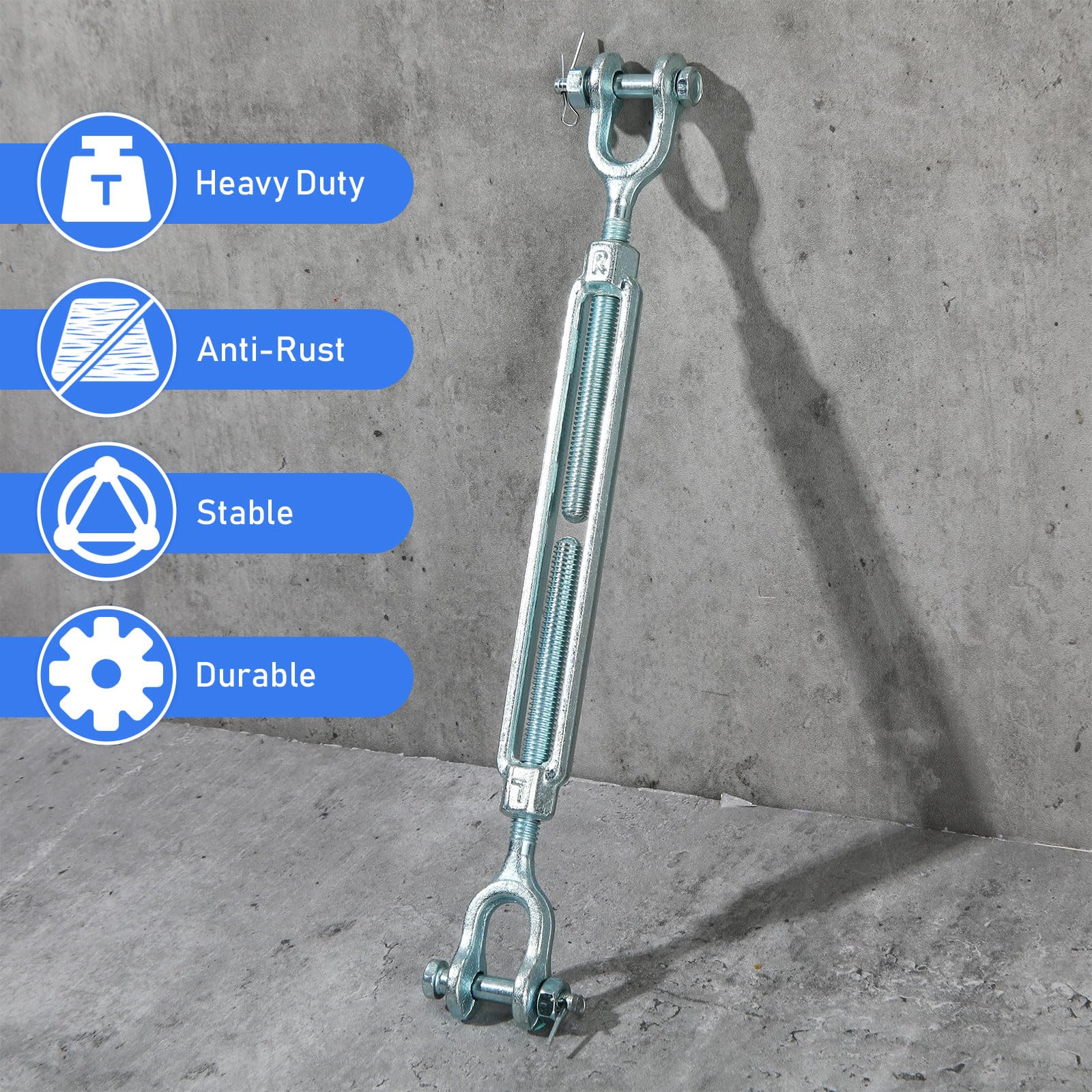 Snapklik.com : 4 Pack Jaw And Jaw Turnbuckle 3/8 X 6 Inch Stainless ...
