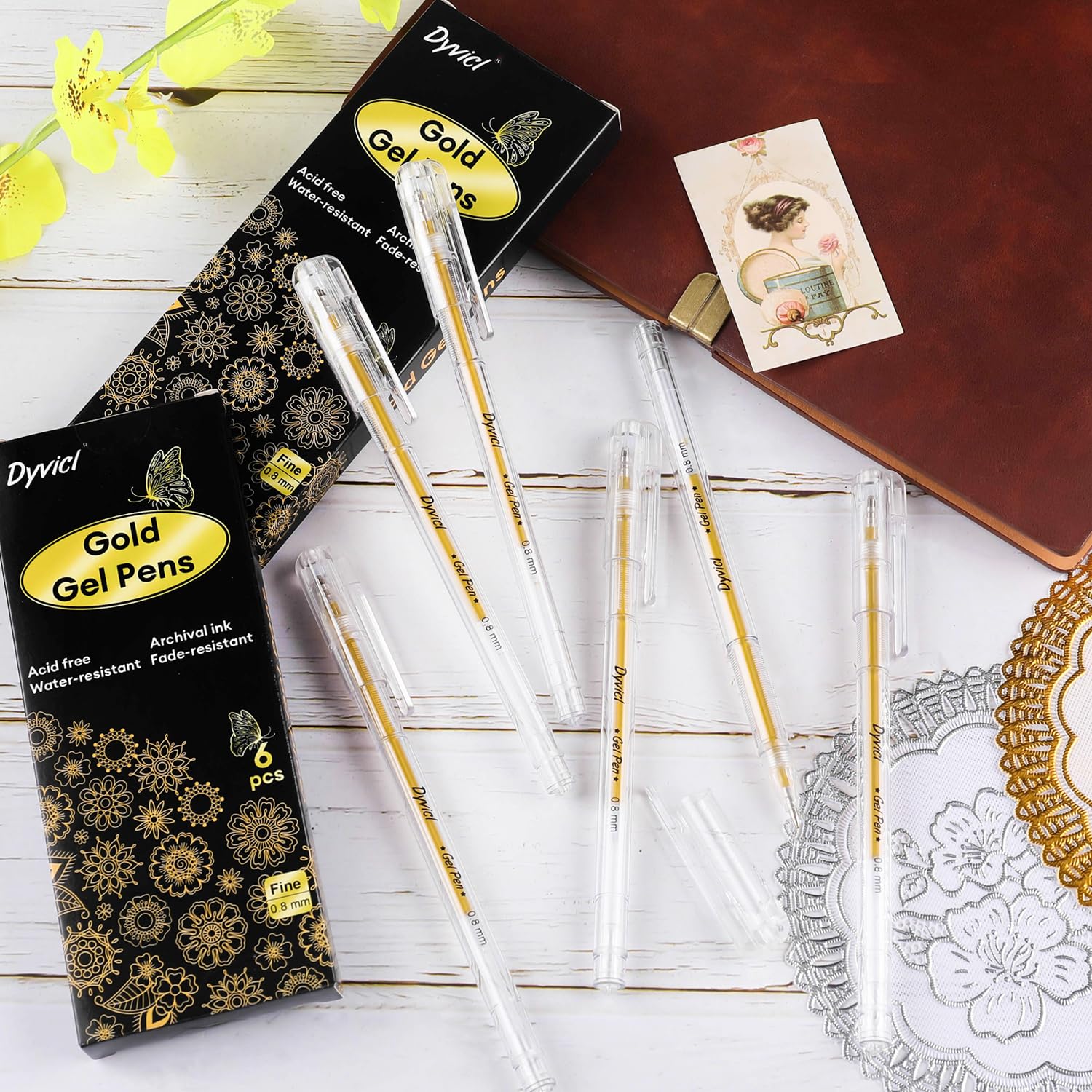 Snapklik.com : Metallic Gold Gel Pens, 0.8 Mm Fine Pens Gel Ink ...