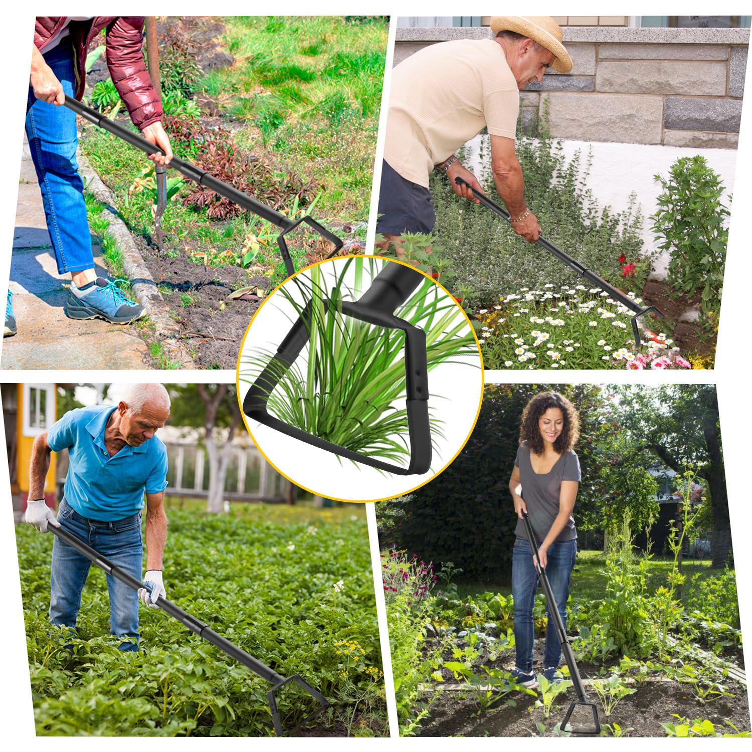 Snapklik.com : Garden Hoe Tool Long Handle, 75 Inch Hoe Manual Weeder ...