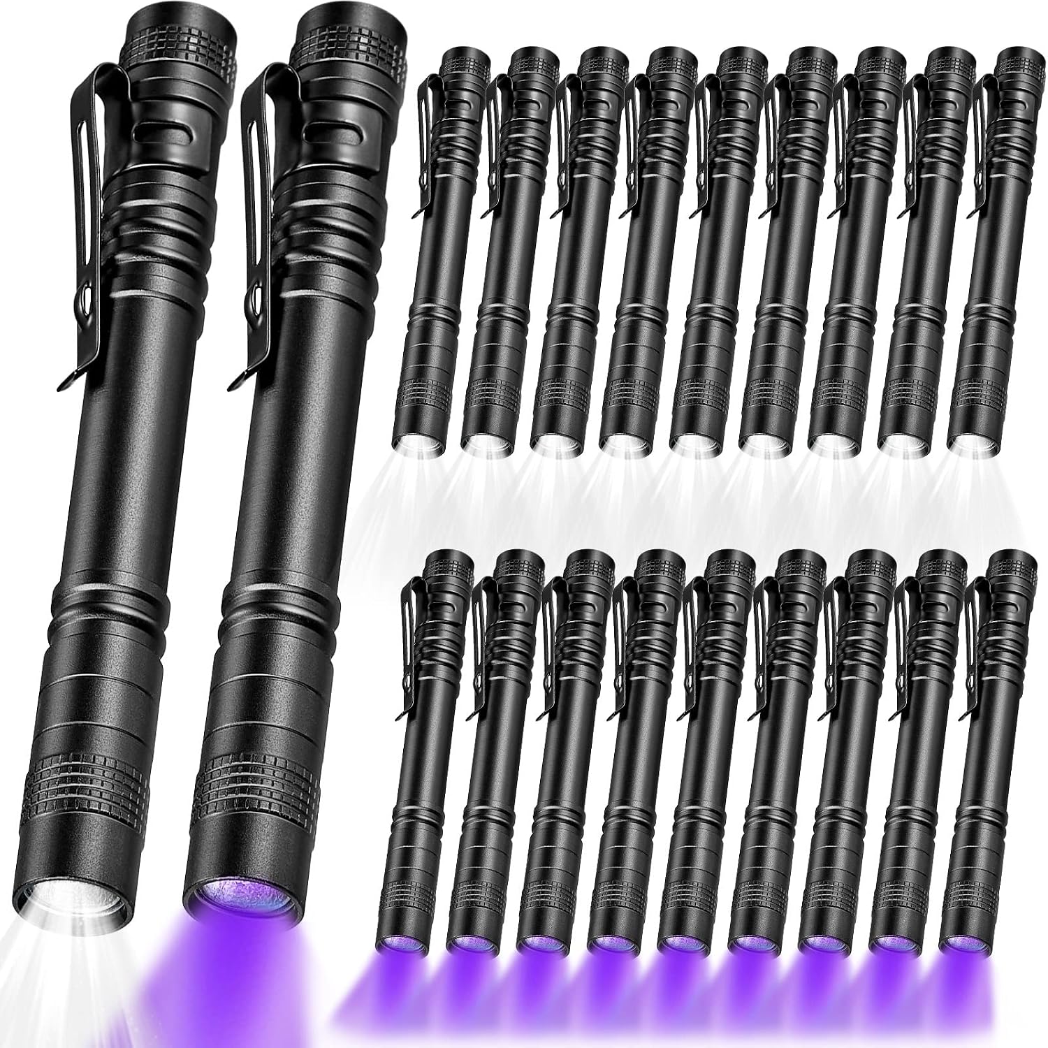 20 Pcs Pen Light Flashlight with UV Black Light Flashlight Pen Light ...