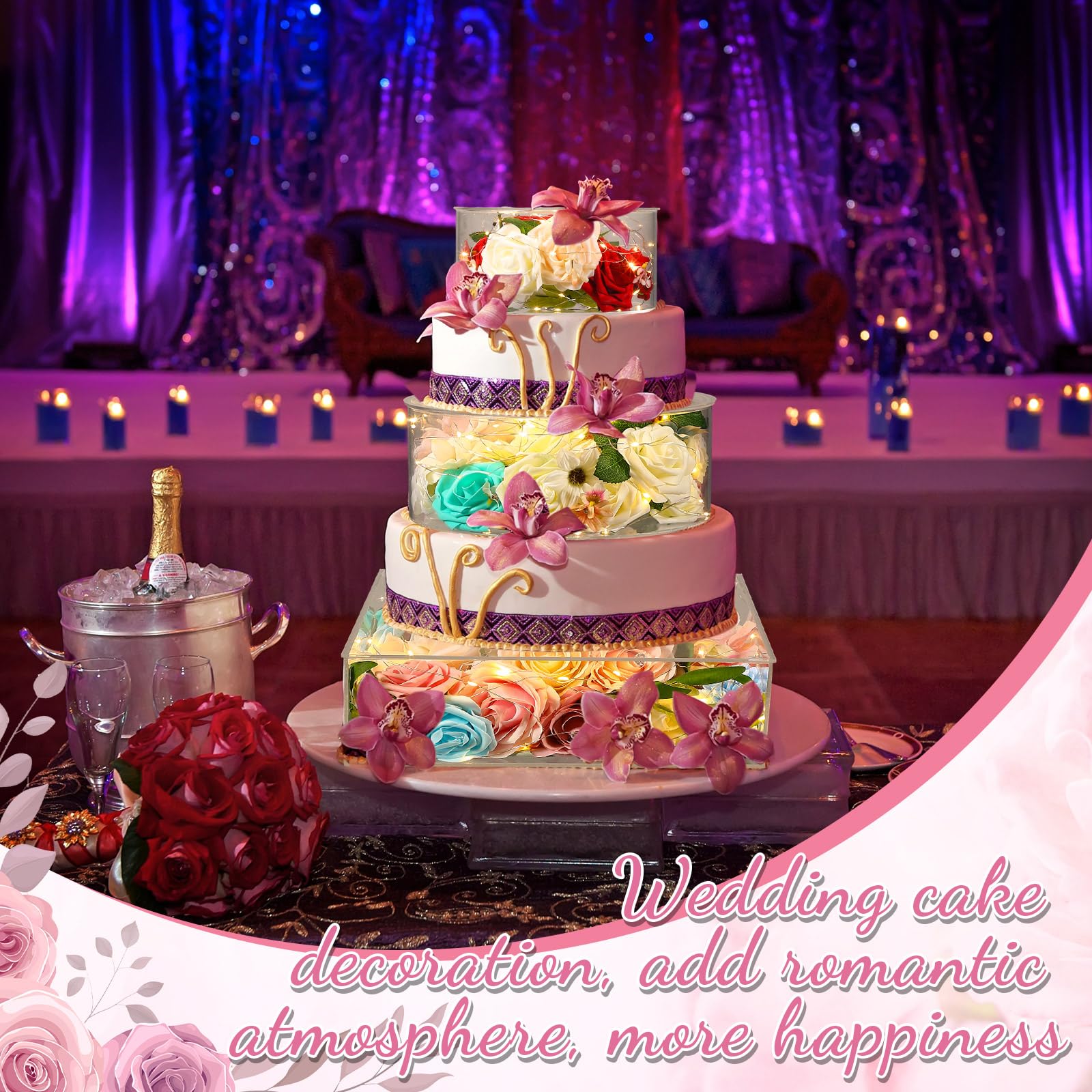 Using Led Lights For Cake Table WILLSIN 2 Pcs Clear Acrylic Cake Stand