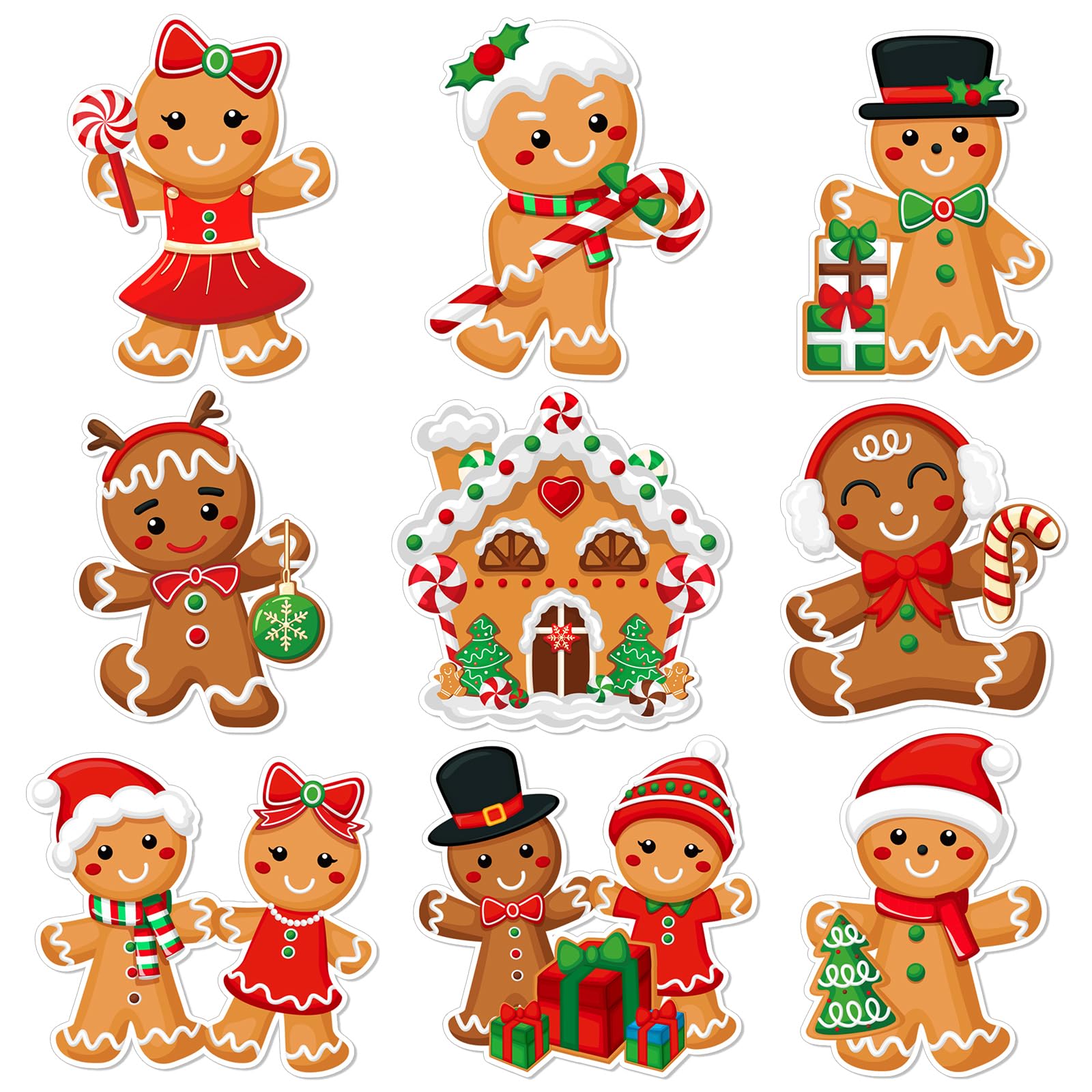 Amazon.com: Nezyo 45 Pcs Gingerbread Cutouts Winter Christmas ...