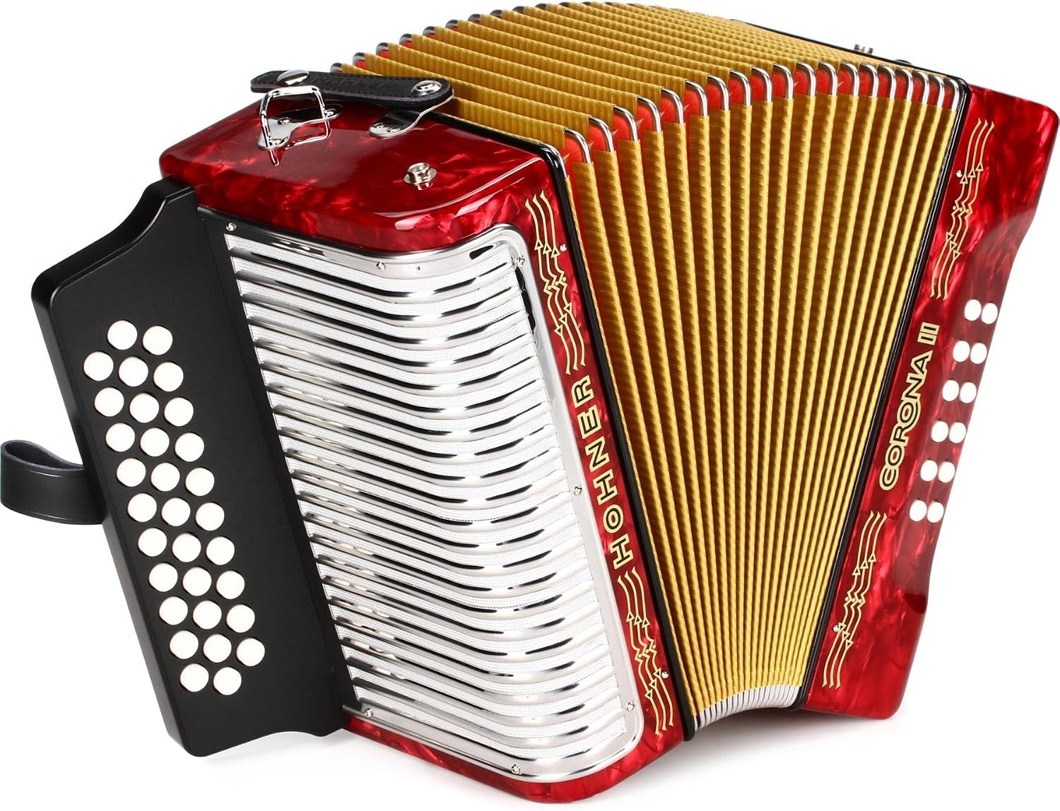 Amazon.com: Hohner Corona II Diatonic Accordion - Keys of G/C/F - Red ...