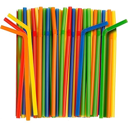 Amazon.com: Flexible Bendy Jumbo Smoothie Straws, 100 Pcs Party ...