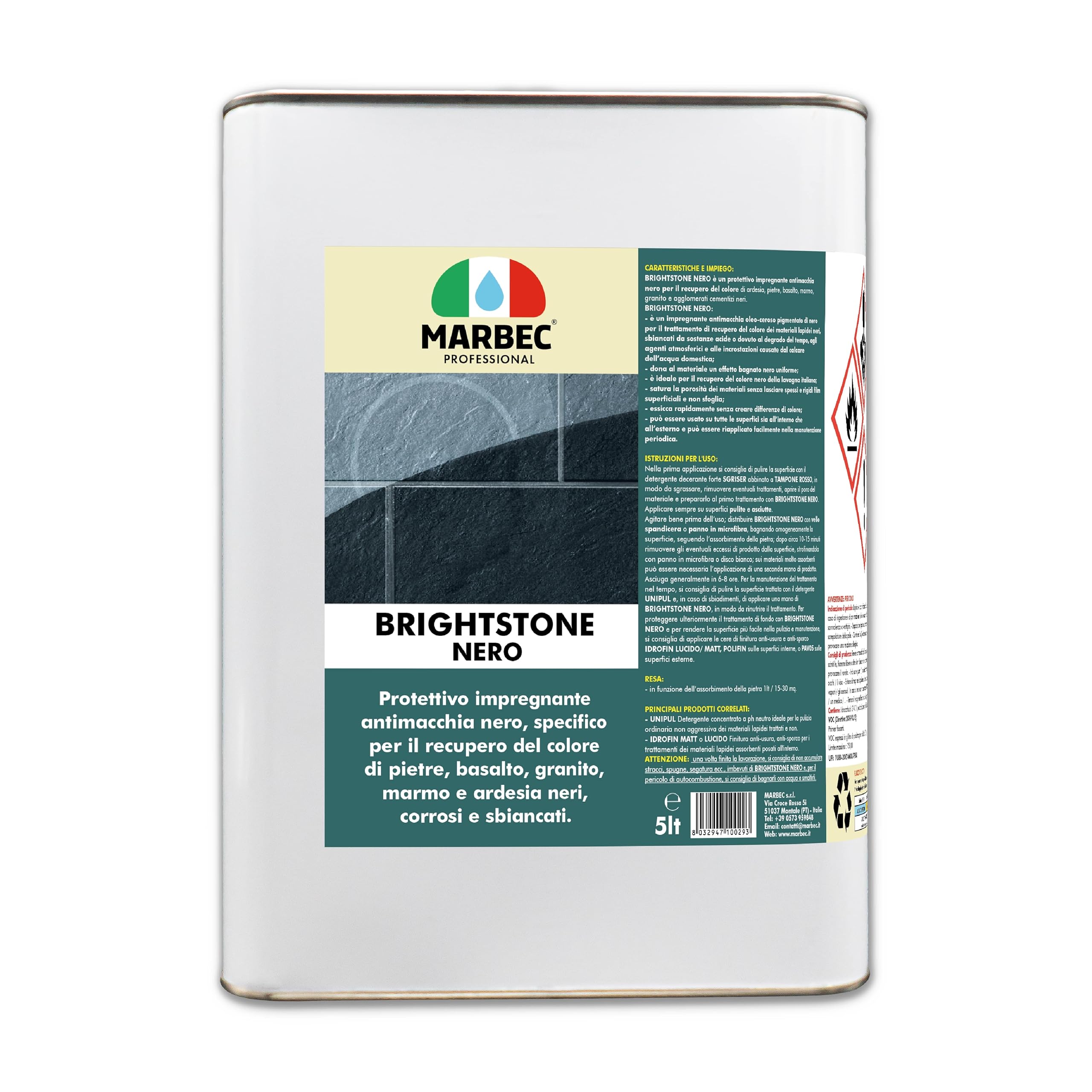 Marbec Brightstone Nero 5lt Corrective Impregnator For Marble And Black | Desertcart OMAN