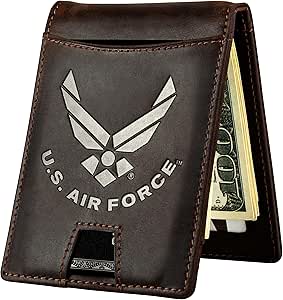 Amazon.com: Military Veteran Products Air Force Wallet – Genuine Crazy ...