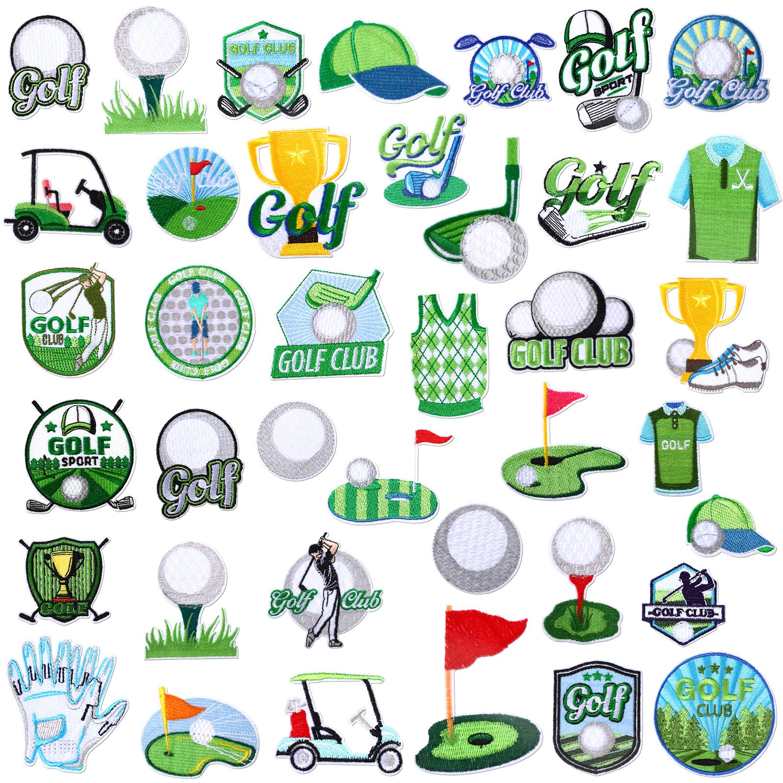 Amazon.com: Tigeen 48 Pcs Golf Iron on Patches Embroidered Golf Sports ...