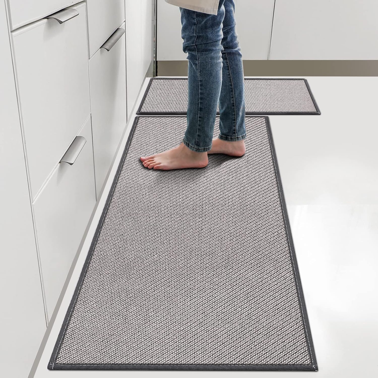 Jabykare 2 Pieces Non Slip Absorbent Kitchen Floor Mat for Standing ...