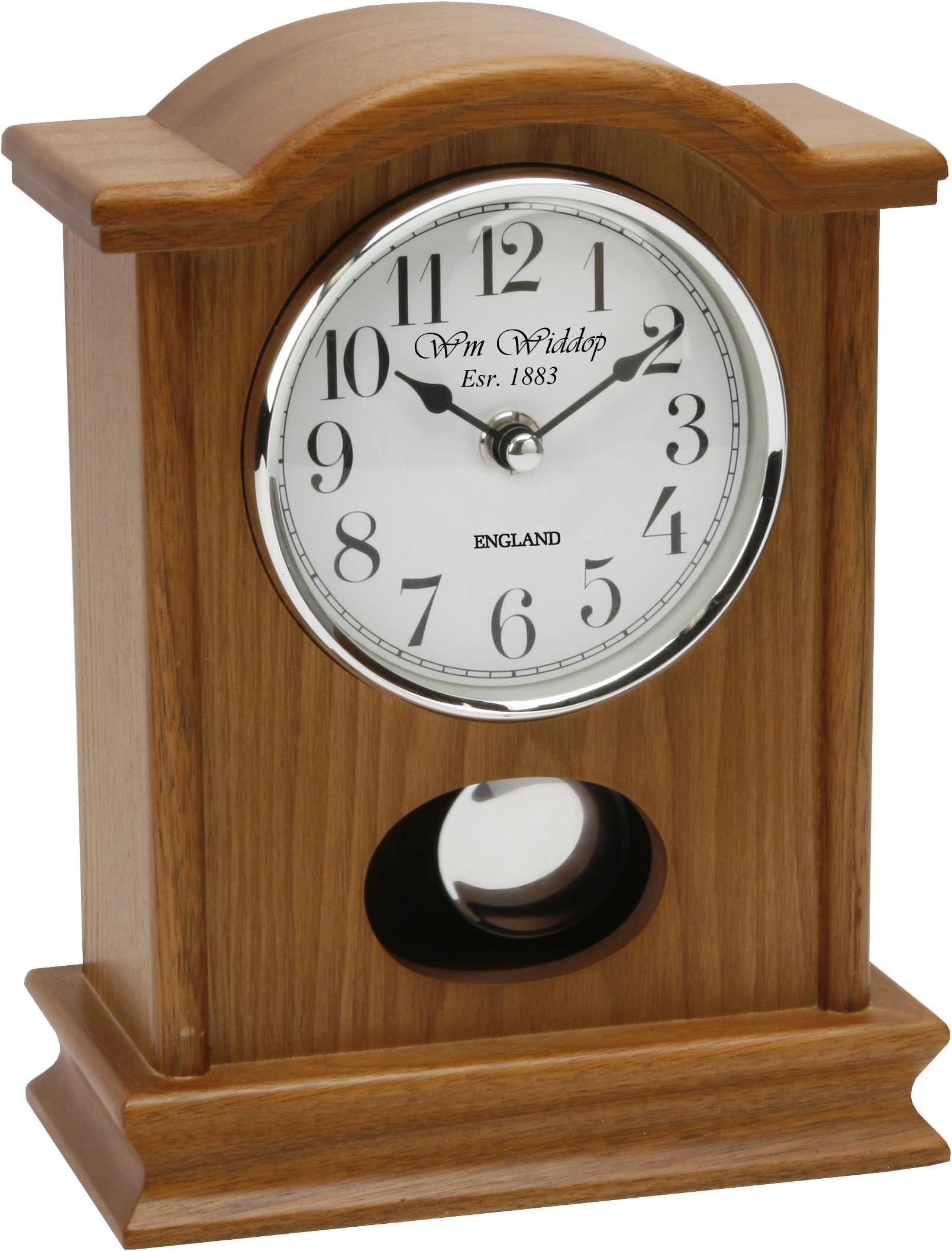 Oblong Large Oak Finish Pendulum Mantel Clock : Amazon.co.uk: Home ...