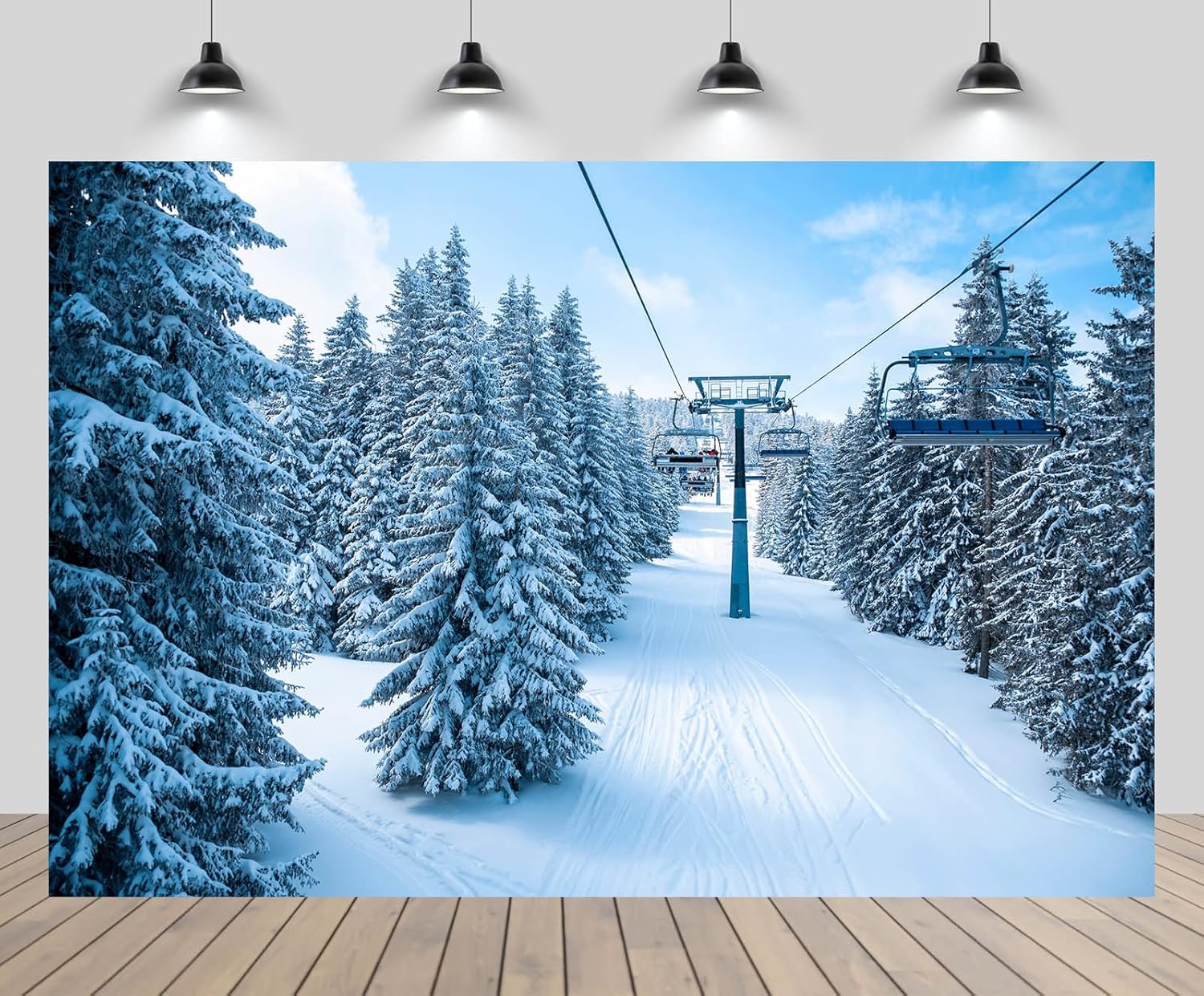 Amazon.com : CHNYWORK 15x8ft Ski Resort Backdrop Snowy Mountain ...