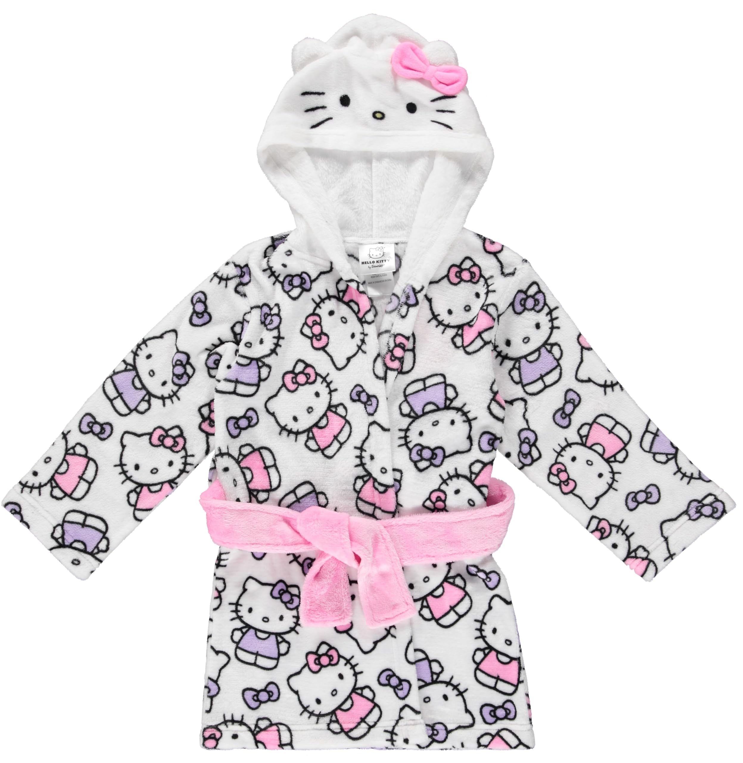 Amazon.com: Hello Kitty Girls Fleece Kids Hooded Robe - Super Soft ...