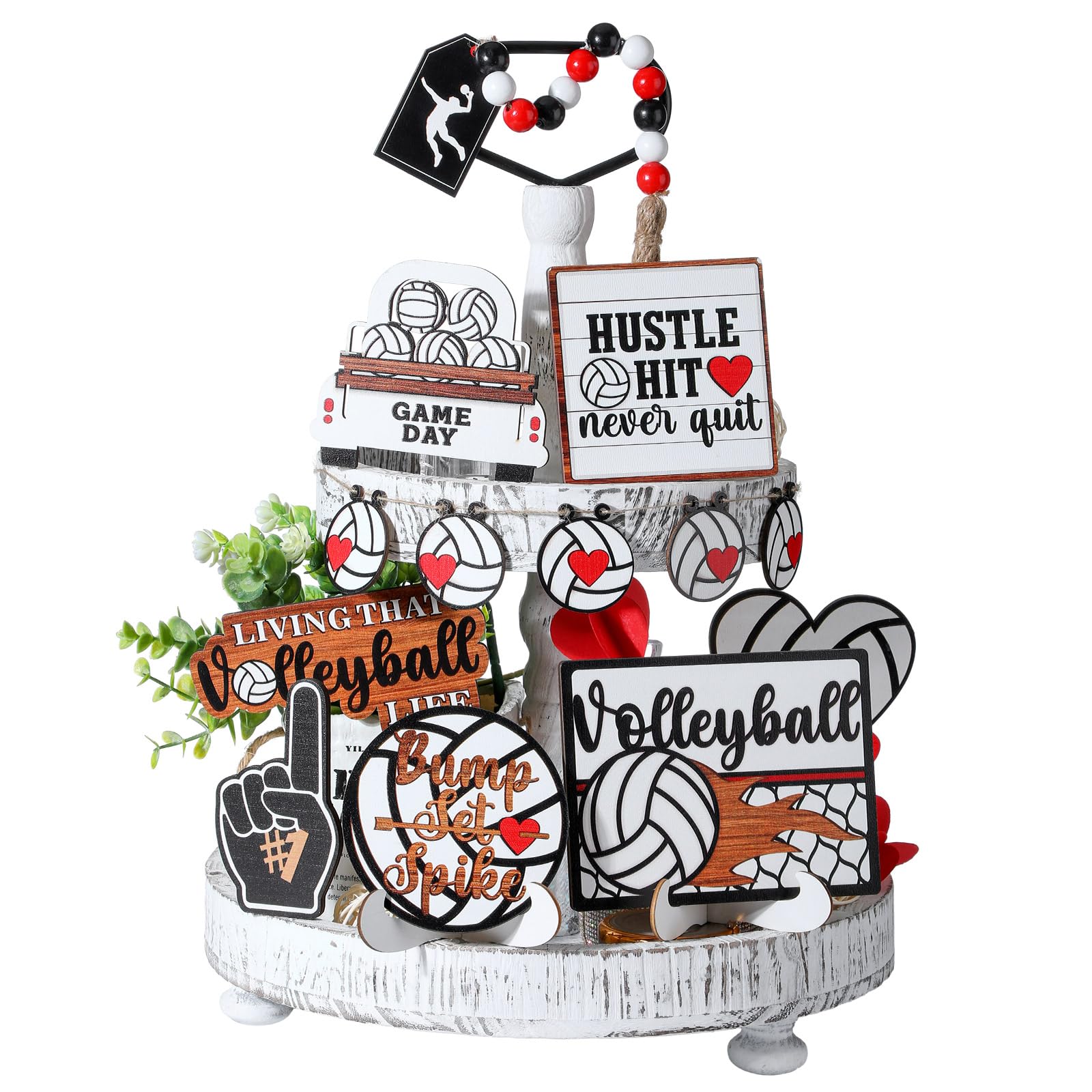 Amazon.com: FairySandy 13 Pcs Volleyball Tiered Tray Decor Volleyball ...