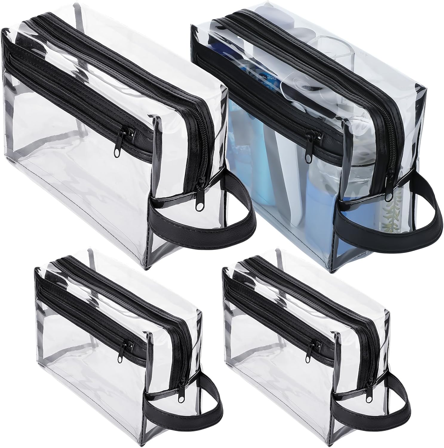 Amazon.com: Huhumy 4 Pack Clear Toiletry Bags for Men Large Capacity ...