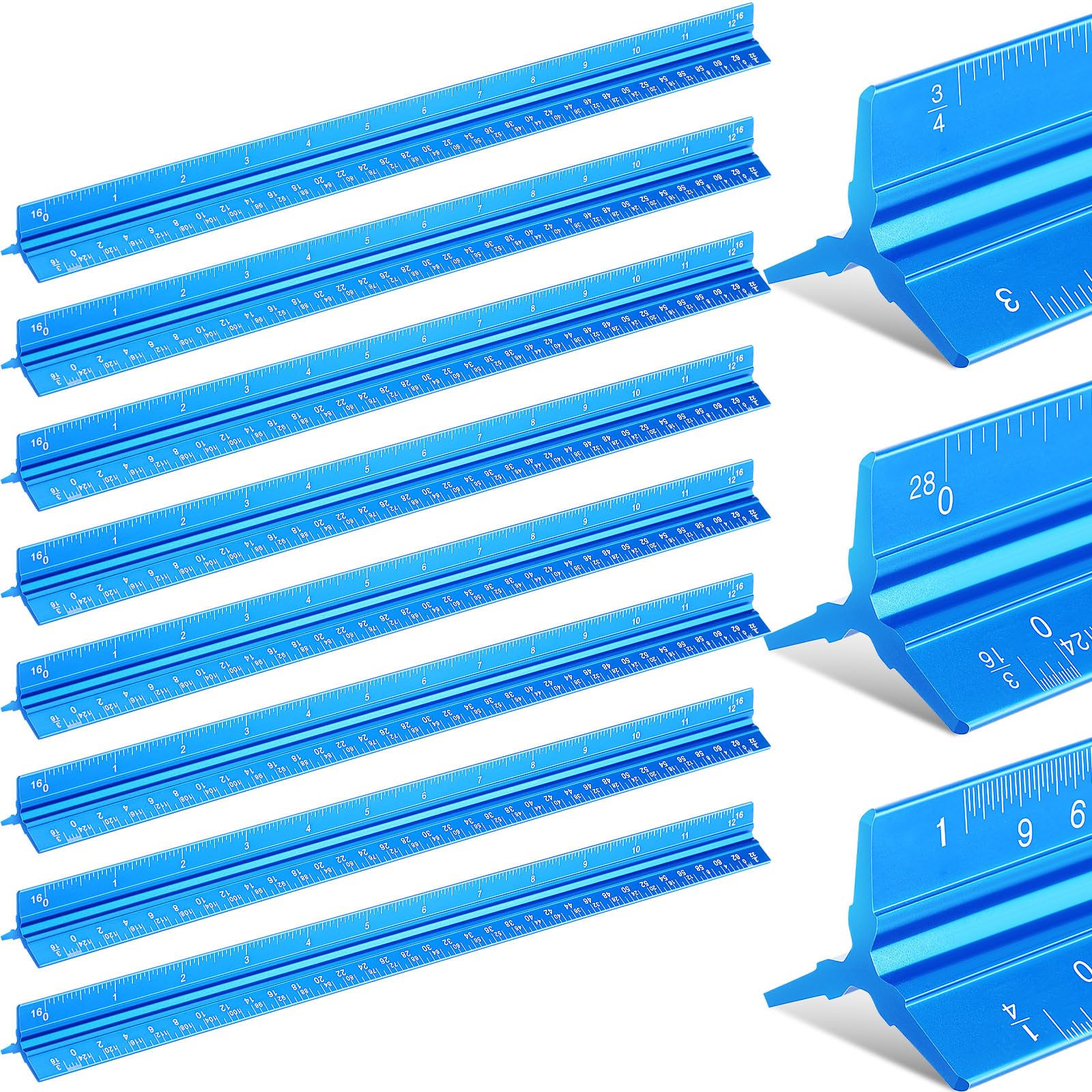 Snapklik.com : Macarrie 10 Pcs Architectural Scale Triangular Ruler 12 ...