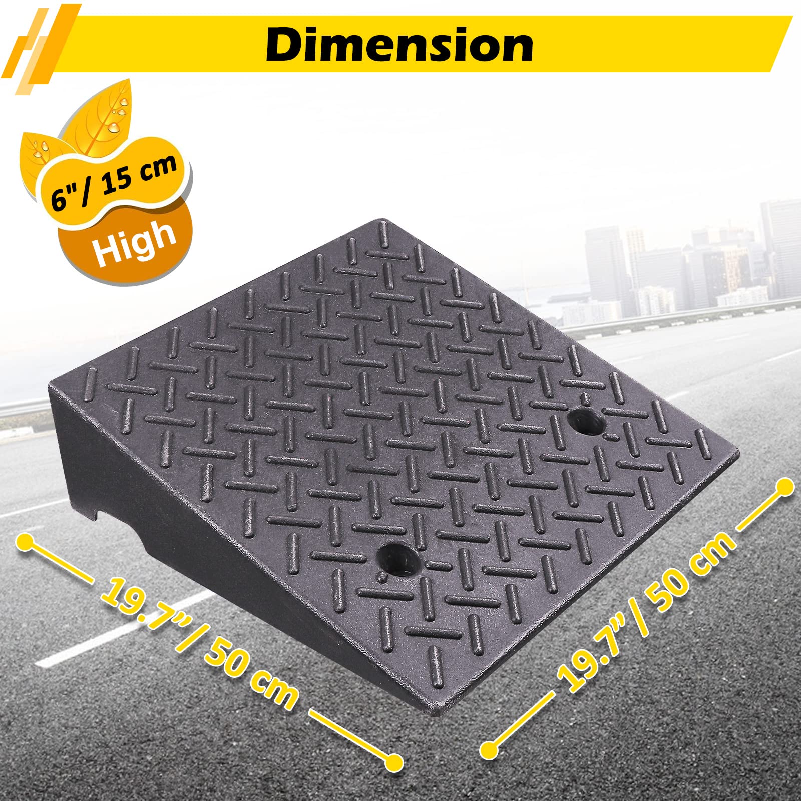 Tevlaphee 6” Curb Ramps for Driveway - Heavy Duty Rubber Shed ...