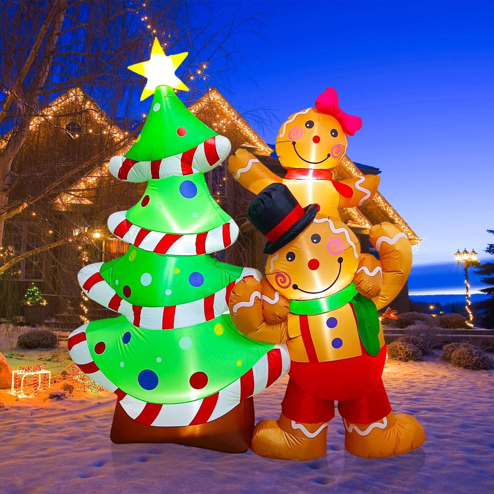 Amazon.com: 6FT Christmas Inflatables Gingerbread Outdoor Decorations ...