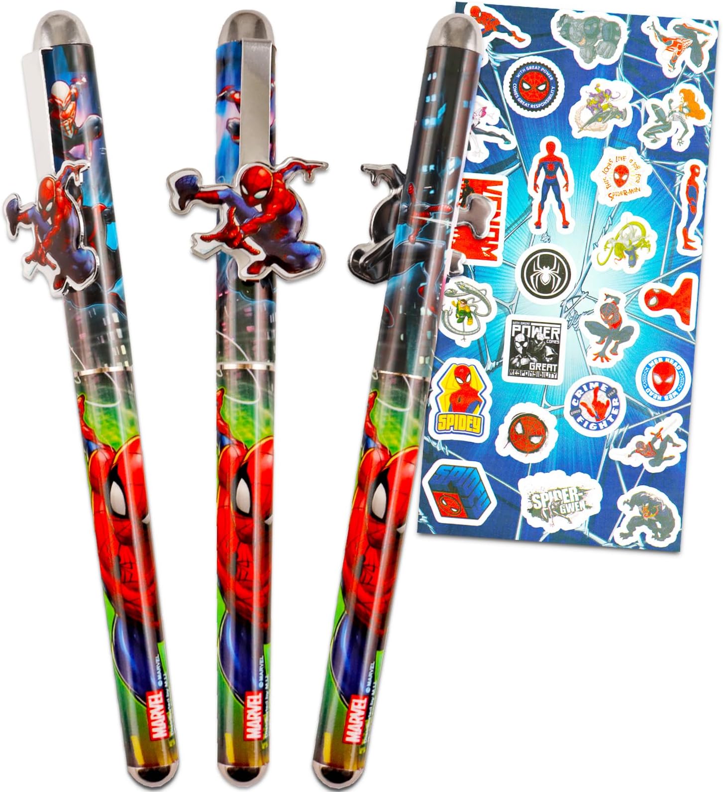 Amazon.com : Marvel Avengers Pen Set ~ 6 Deluxe Ballpoint Gel Pens ...