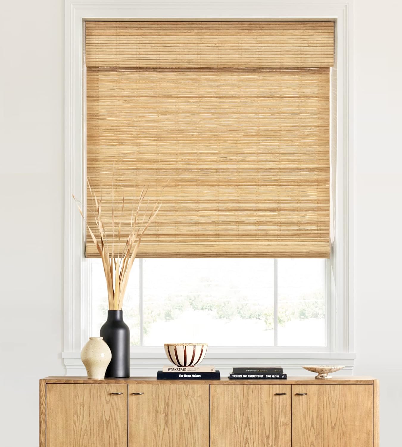 Amazon.com: LazBlinds Custom Cordless Bamboo Roman Shades, Light ...