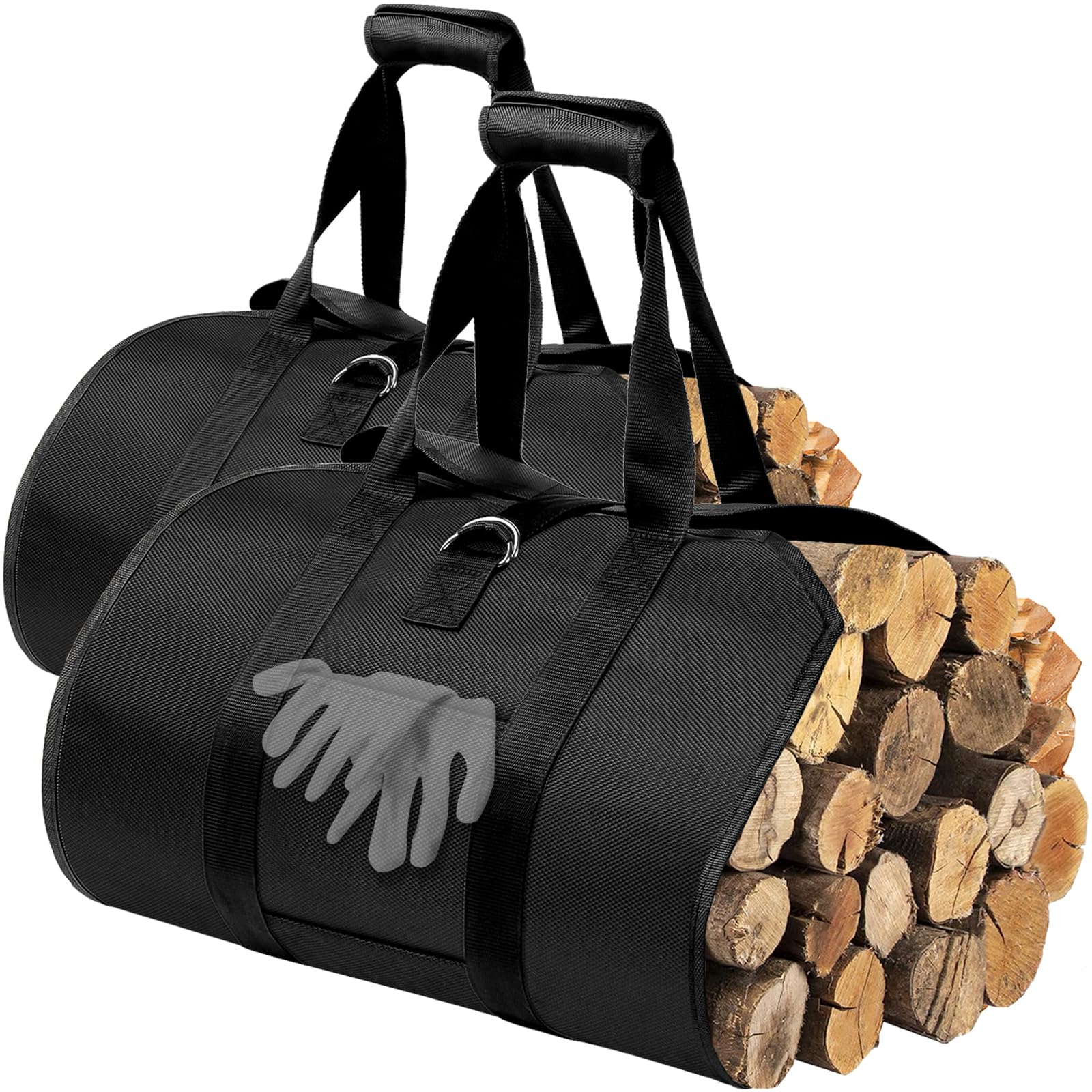 Amazon.com: GPUSFAK Firewood Log Carrier Outdoor - Waxed Carring Bag ...