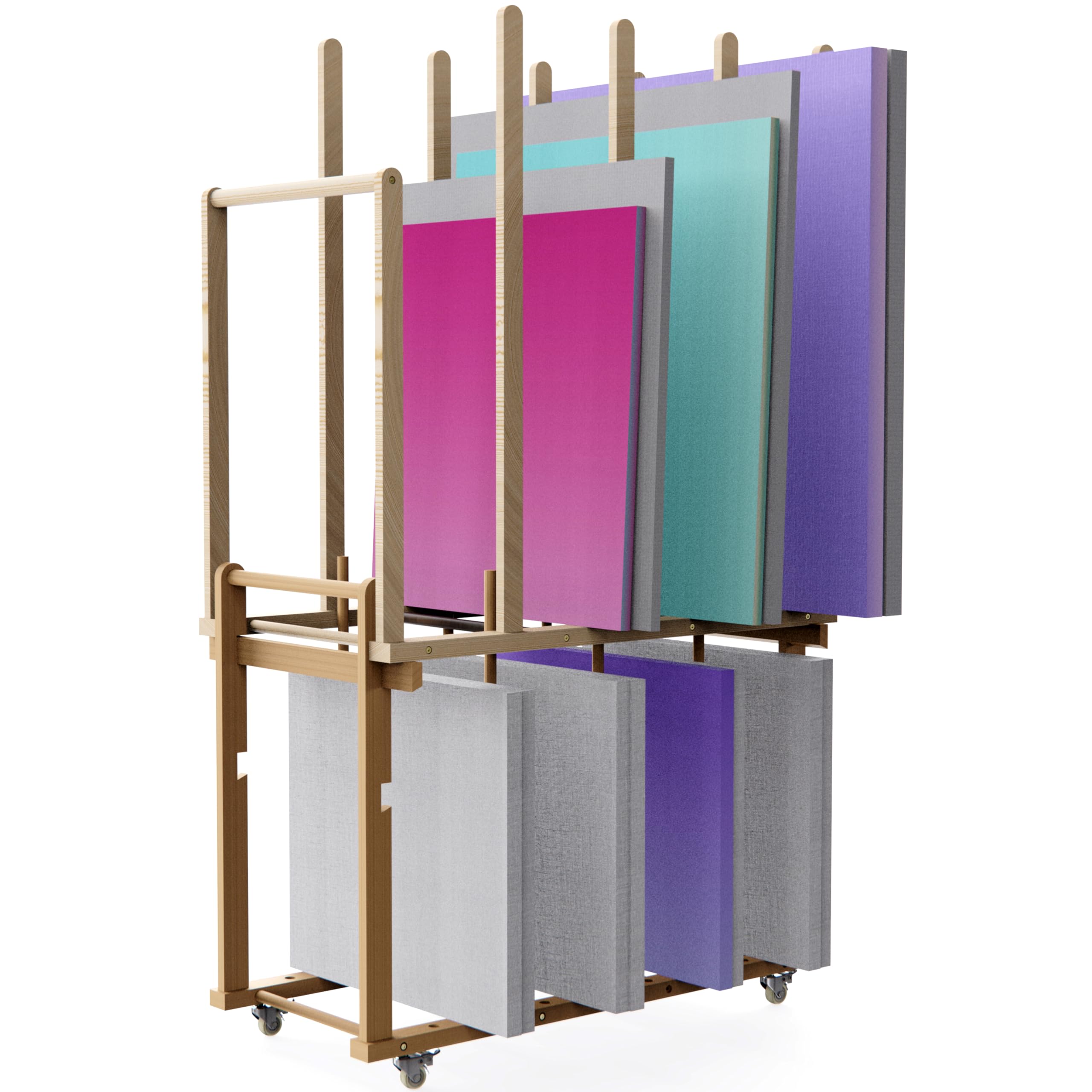 Amazon.com: UNZERO 2-tier Art Canvas Storage rack with Handle & Caster ...