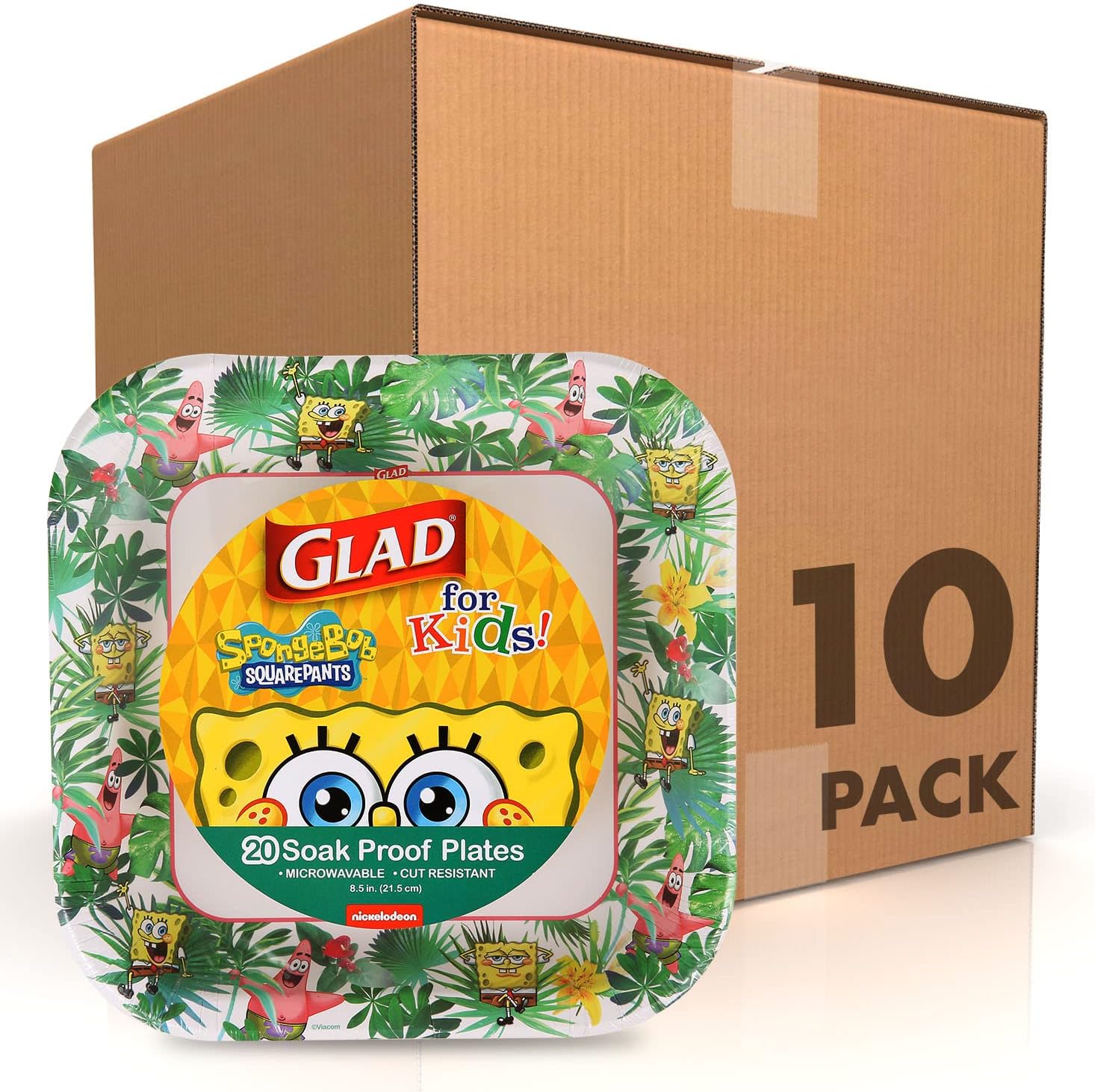 Amazon.com: Glad for Kids SpongeBob SquarePants Paper Plates, 20 Count ...