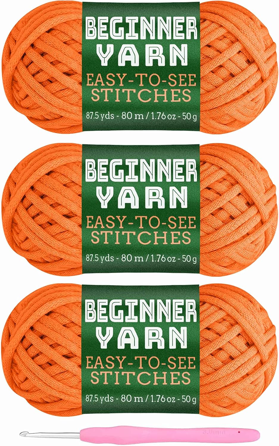 Amazon.com: 3x50g Beginners Orange Yarn, 260 Yards Orange Yarn for ...