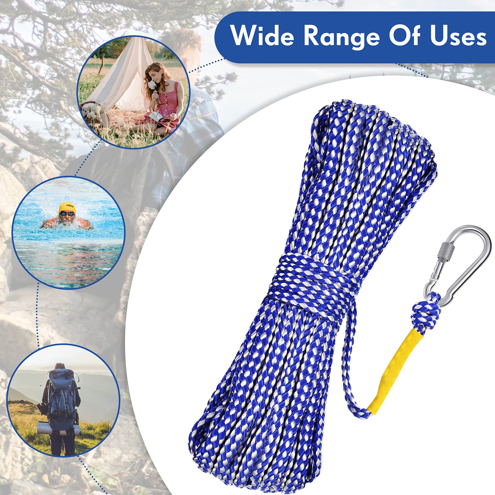 Snapklik.com : Hollow Braided Polypropylene Line Rope Heaving Line