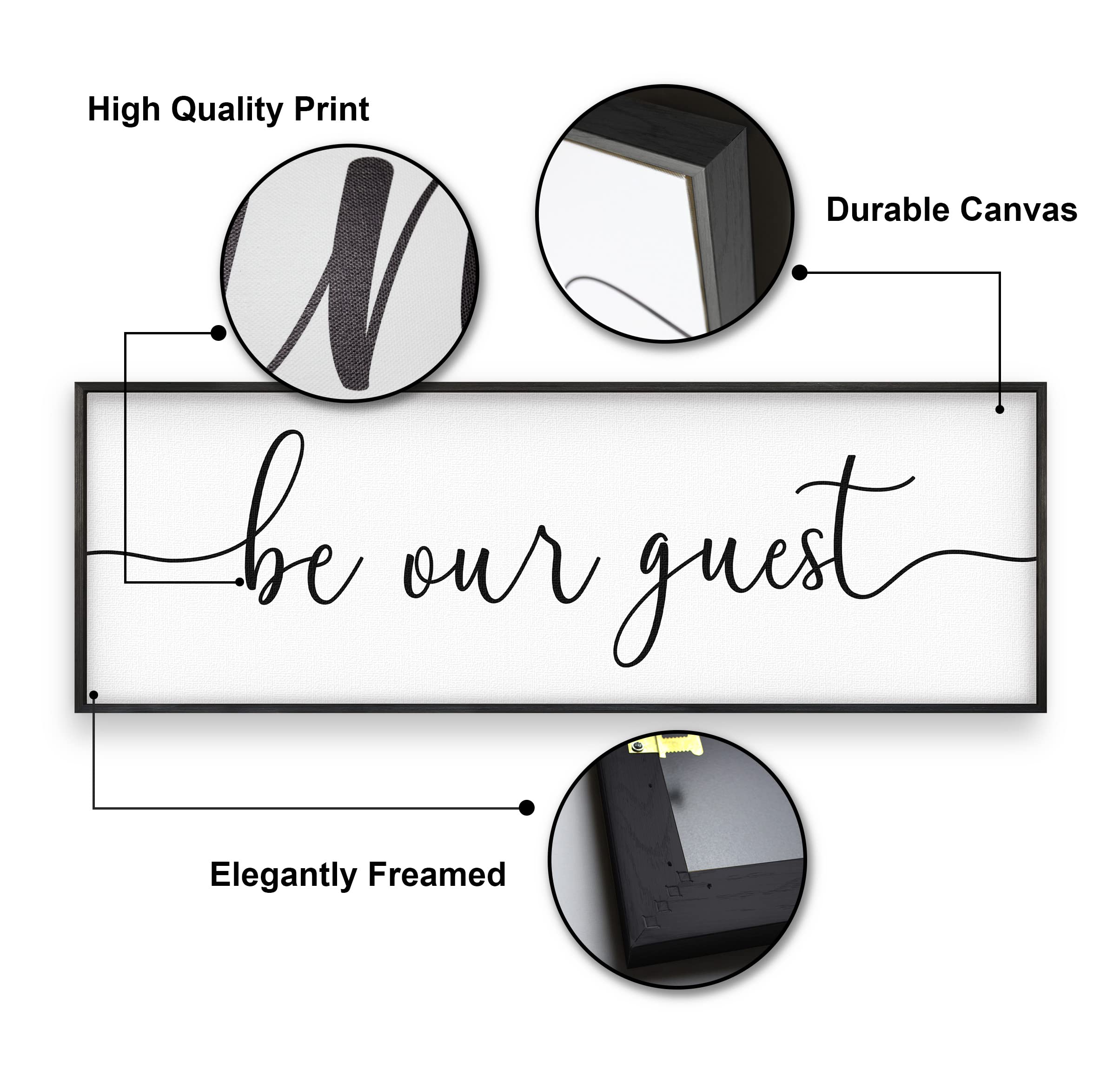 GraceView Be Our Guest Wall Decor - 42”X15” Be Our Guest Framed Wall ...