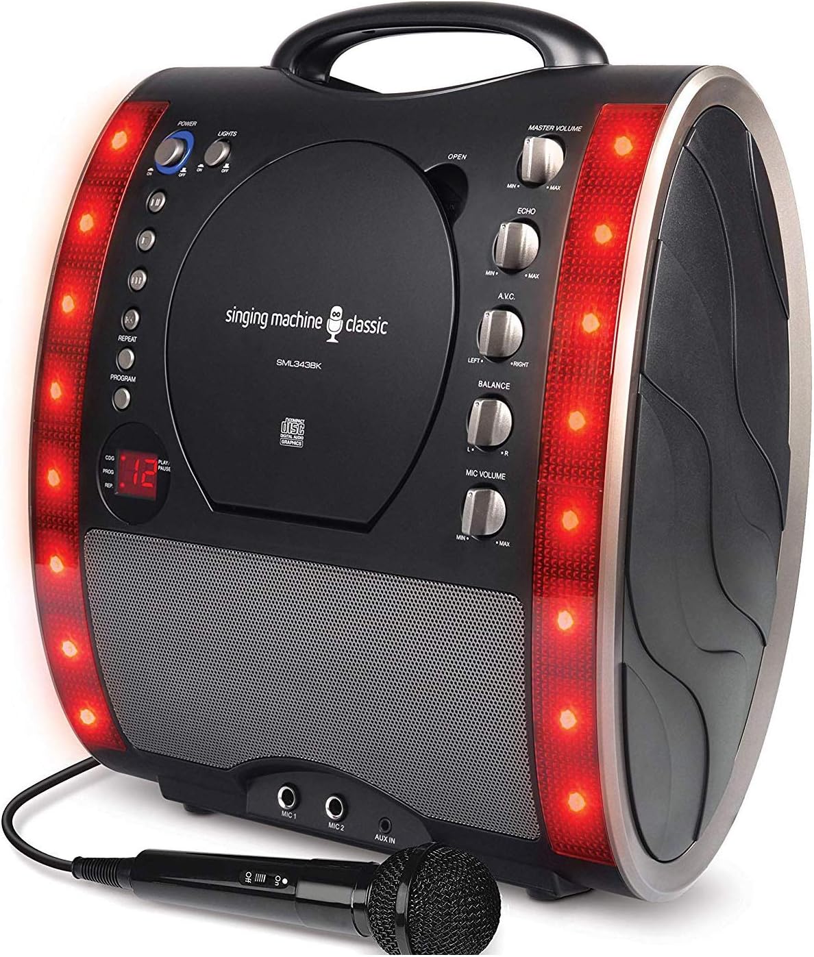 Amazon.com: The Singing Machine SML343 Portable CDG + Karaoke System ...