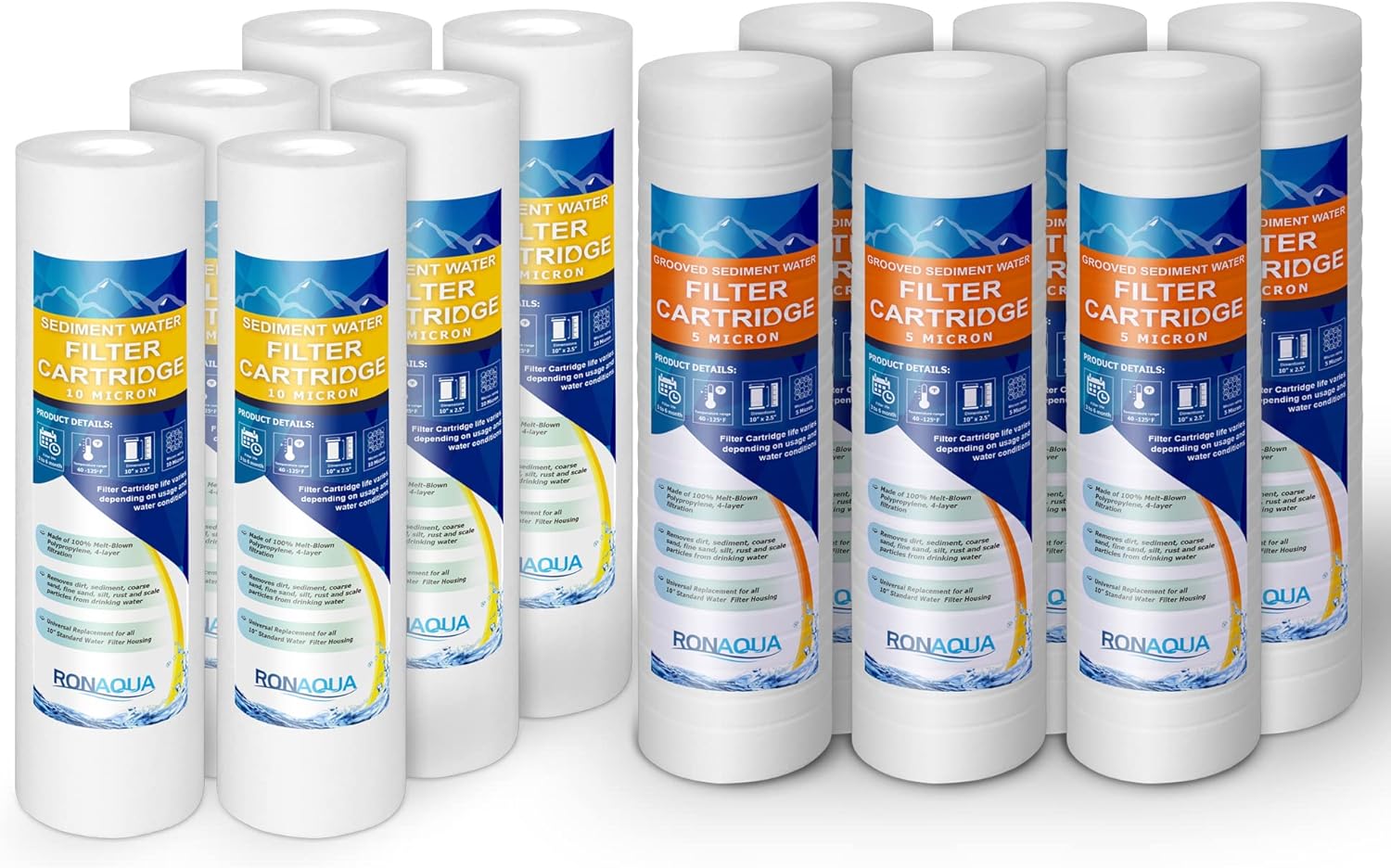 Amazon.com: Sediment Water Filter Cartridge 6 Pack, 10 Micron & 6 Pack ...