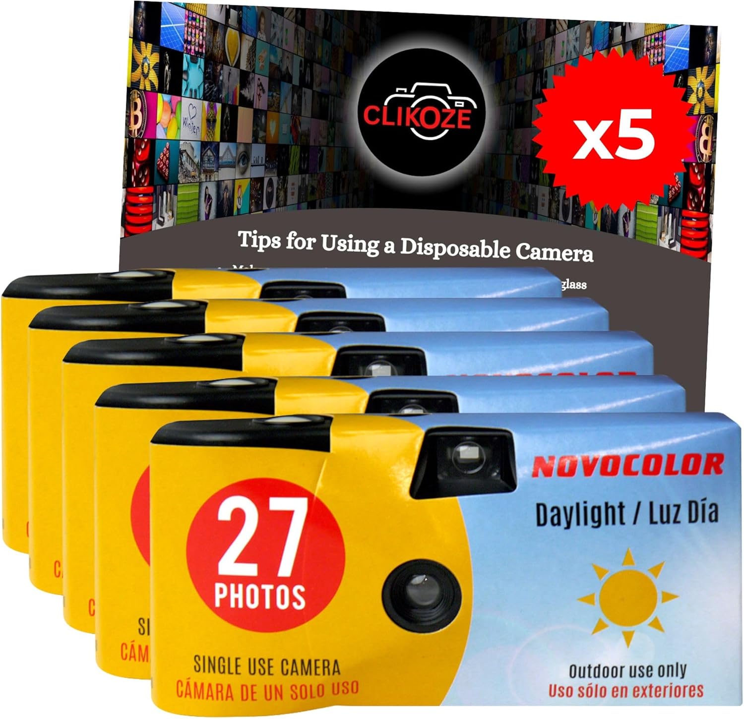 Disposable Camera Bundle with Novocolor Daylight Single Use Camera 27 ...