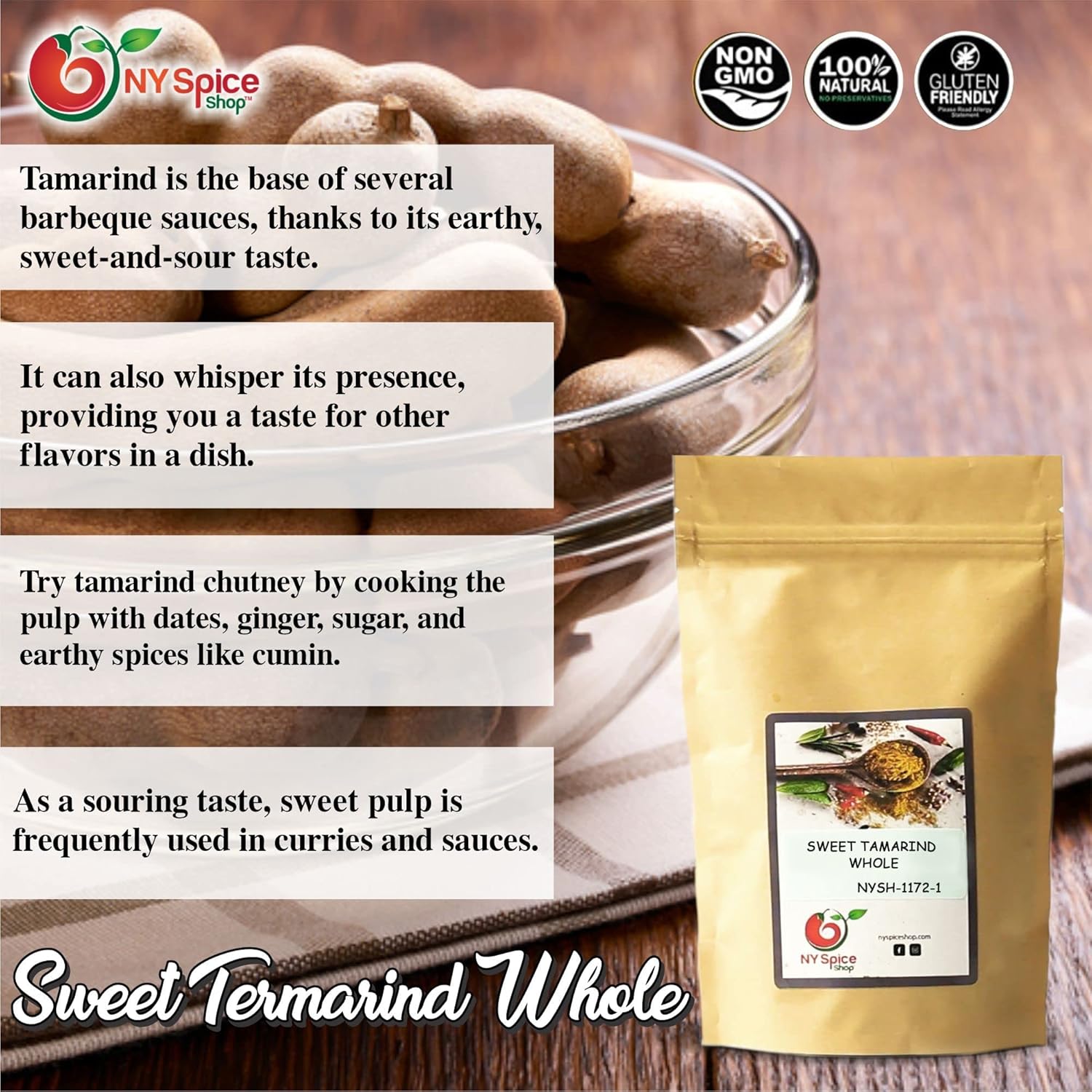 Buy NY SPICE SHOP Sweet Tamarind Pods – 1 Pound Sweet Tamarind ...