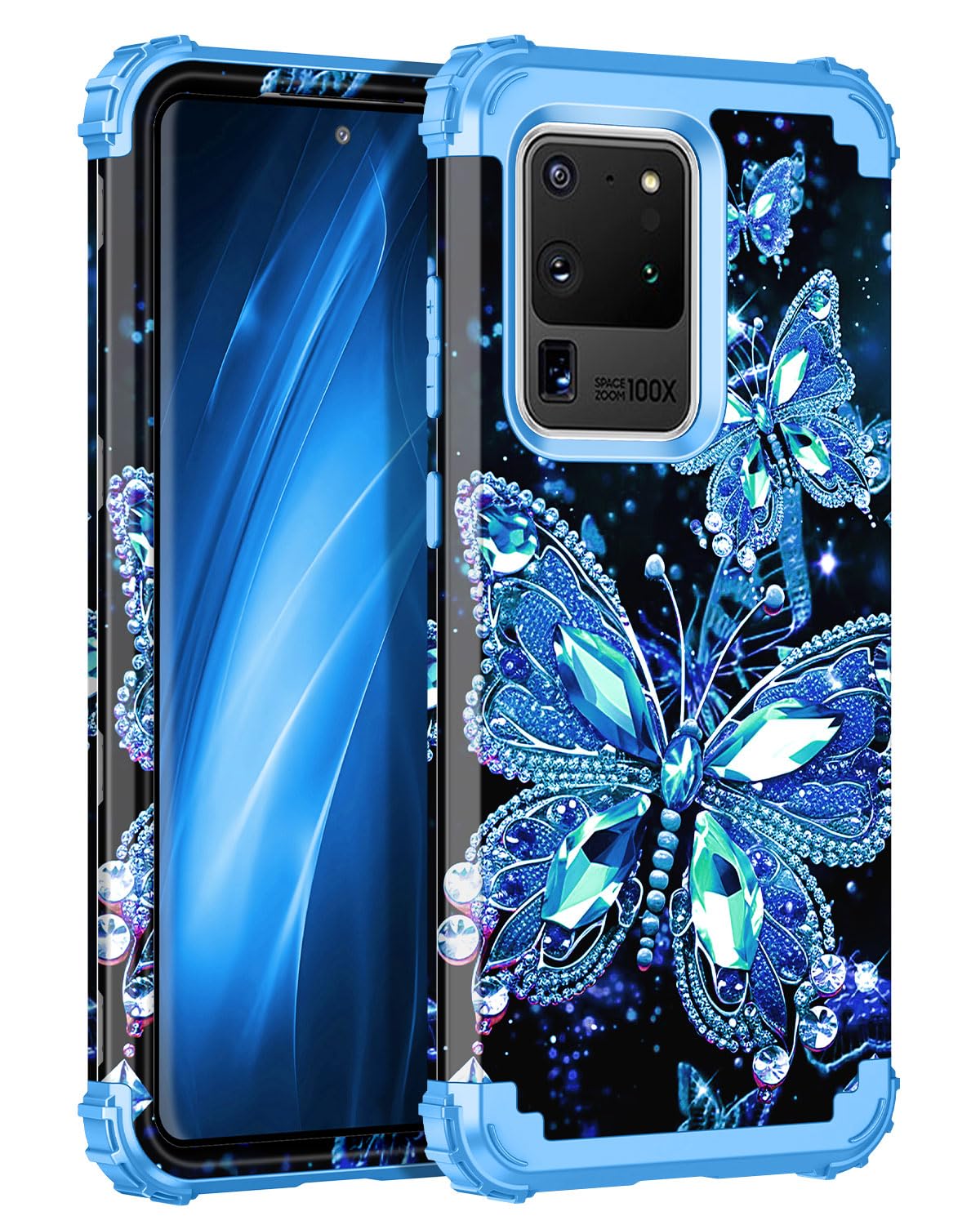 Amazon.com: Miqala for Galaxy S20 Ultra Case,Glow in The Dark Three Layer Heavy Duty Shockproof ...