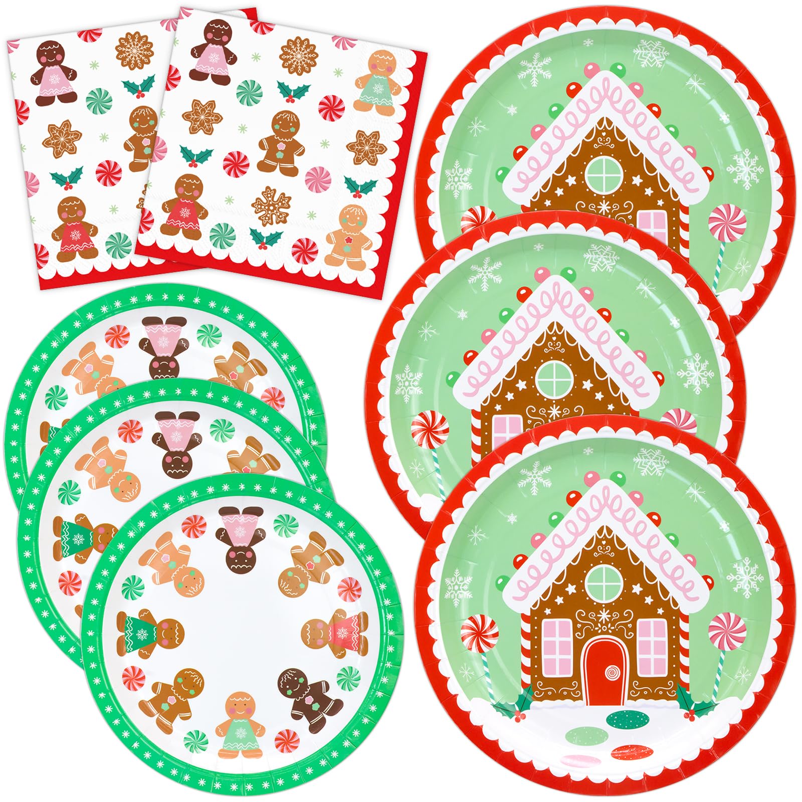 Amazon.com: Christmas Plates and Napkins Party Supplies, 150 Pcs ...