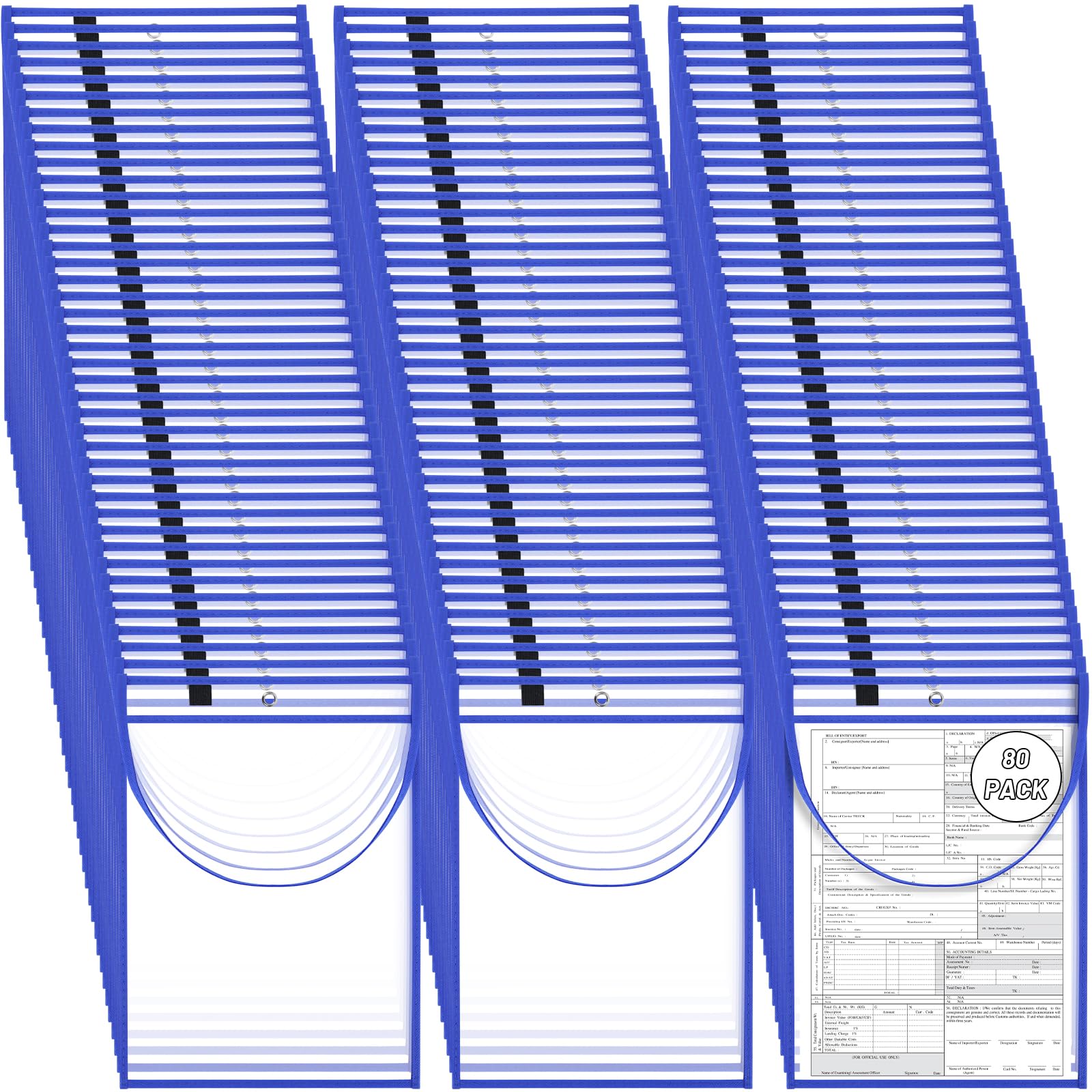 Amazon.com : 80 Pack Blue Job Ticket Holder with Hanging Strap Shop ...