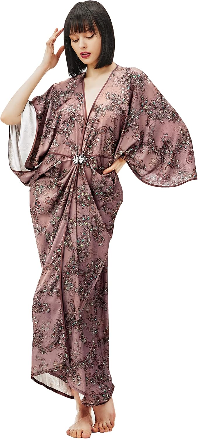 Amazon.com: BABEYOND 1920s Satin Cocoon Gown - Hollywood Style Robe ...