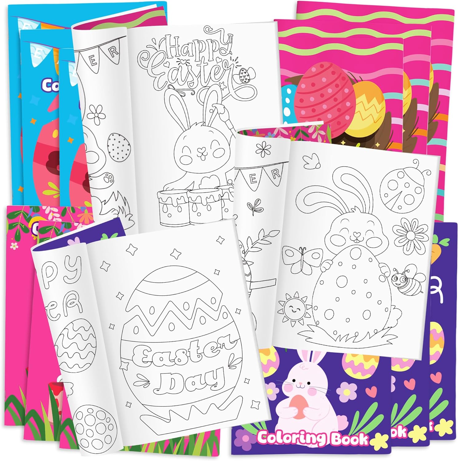 Amazon.com: GLURUITE Easter Coloring Books for Kids 20 Packs Easter ...