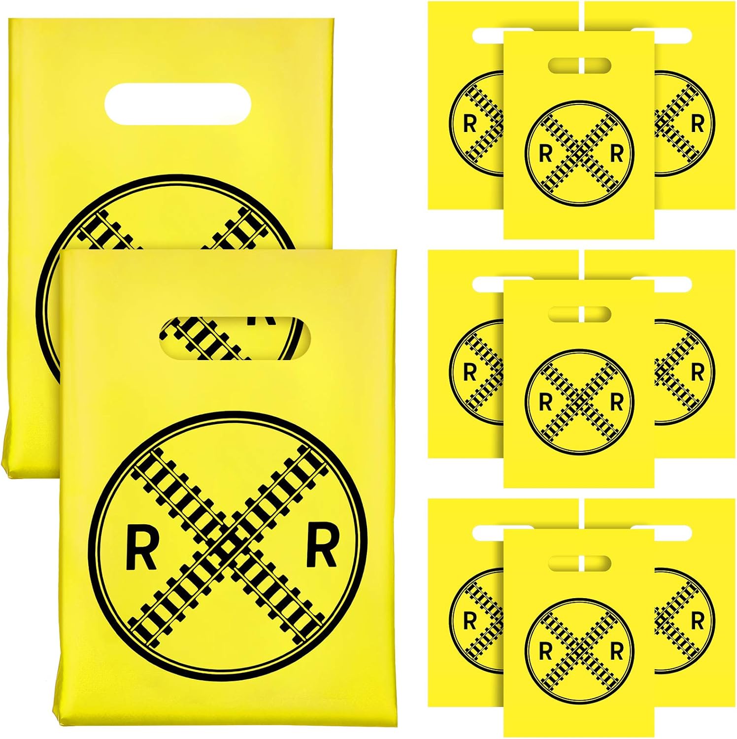 Amazon.com: 50 Pieces Railroad Treat Bags Train Treat Bags Plastic ...