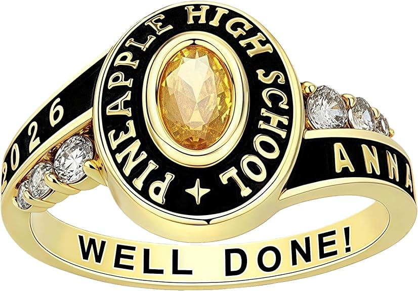 Amazon.com: WZHXTFC Personalized Class Ring for Women – Custom ...