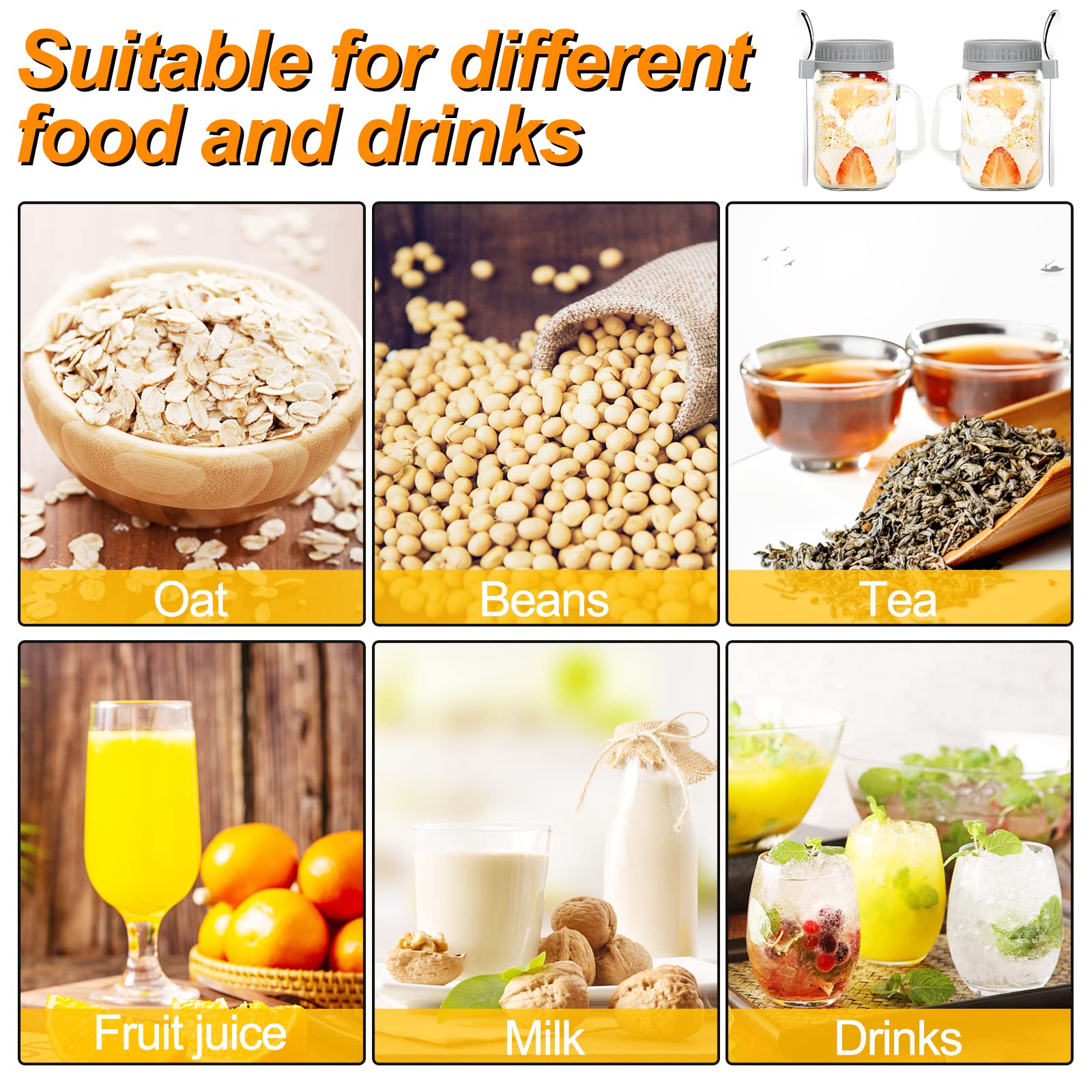 Snapklik.com : UNIWA Overnight Oats Containers