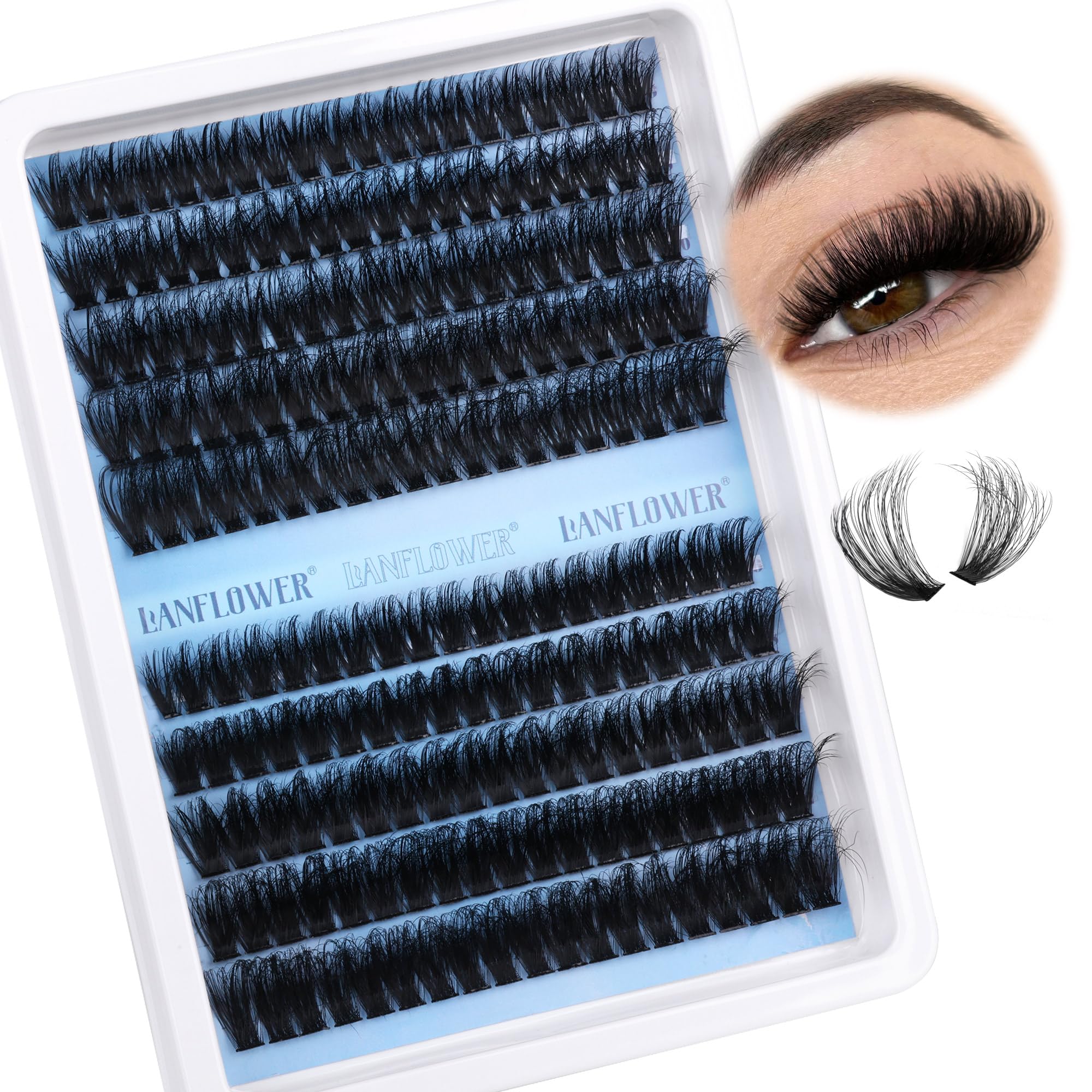 Amazon.com: Fluffy Lash Clusters Thick Long Eyelash Clusters 80D 100D ...