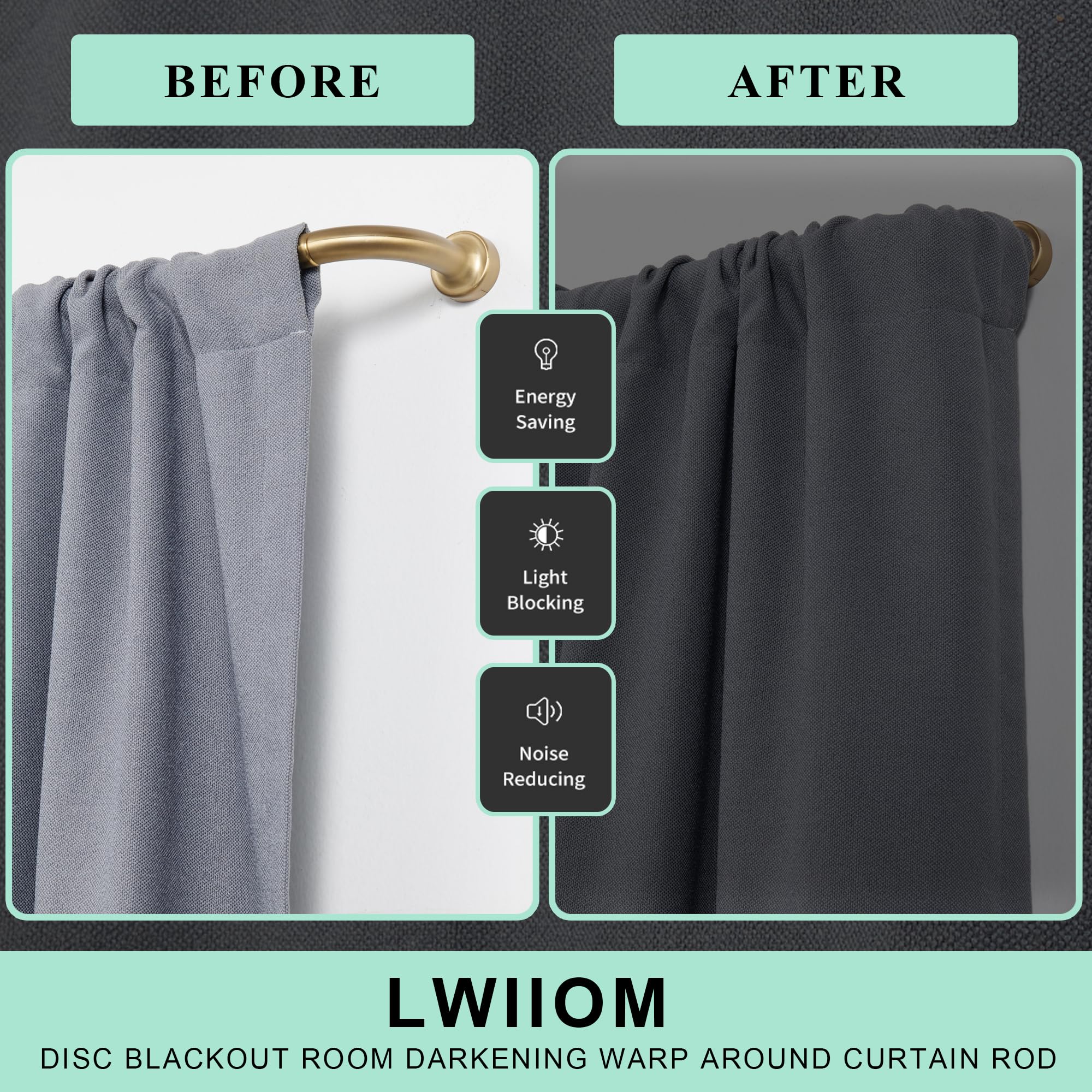 Snapklik.com : Lwiiom Warm Gold Curtain Rod For Windows 28 To 86 Inch ...